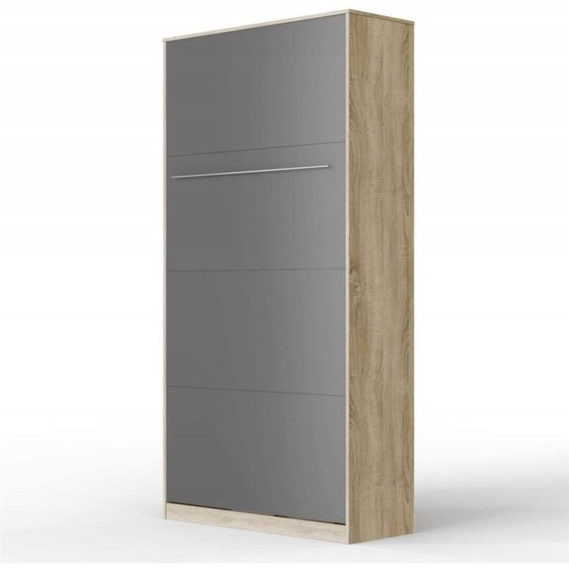 Lit escamotable +2 Placards Vertical 120x200+(50x2)cm Miroir Lit Mural ...