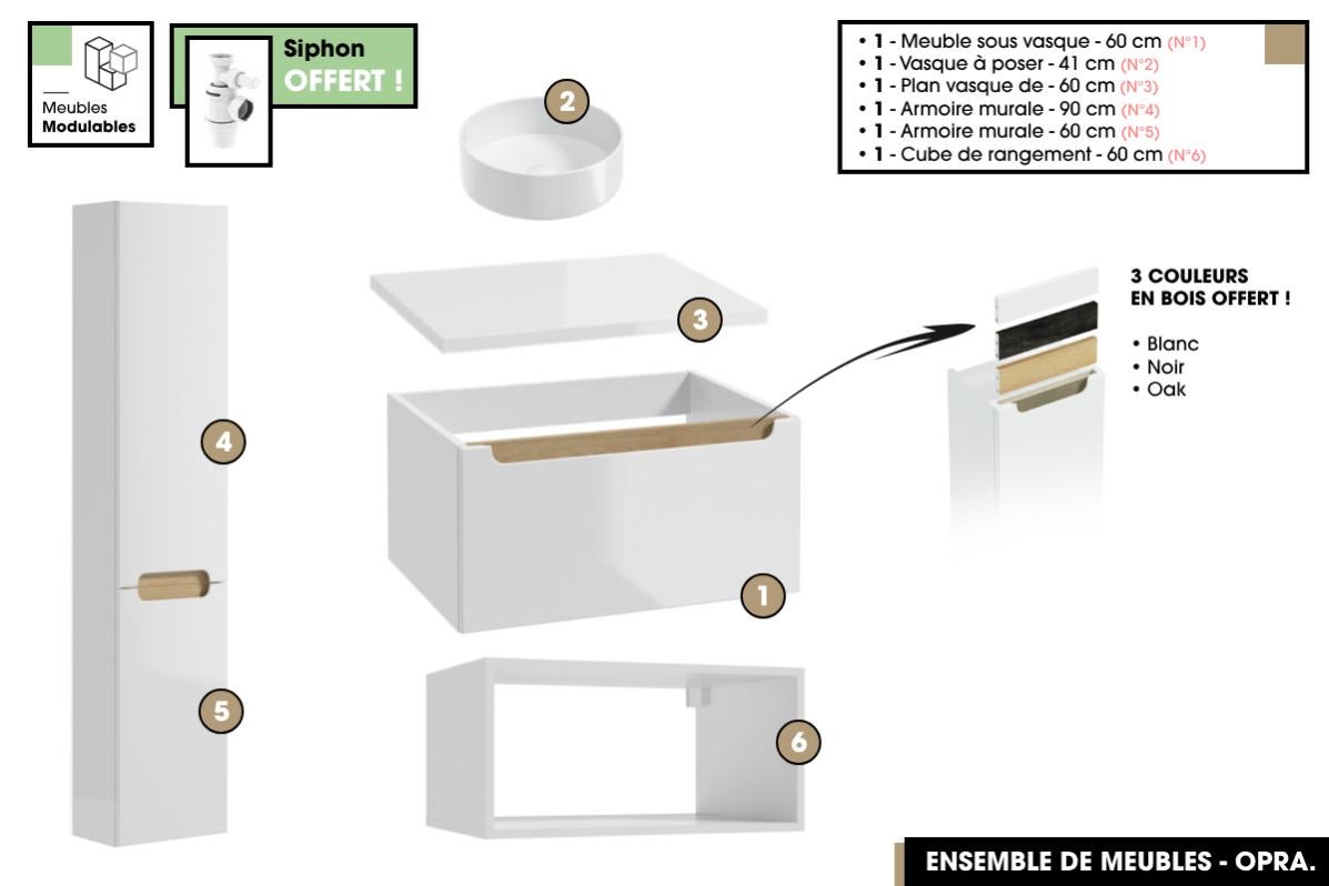 Set bagno completo - Mobili - Armadi - Cubo - Lavabo da appoggio con ...