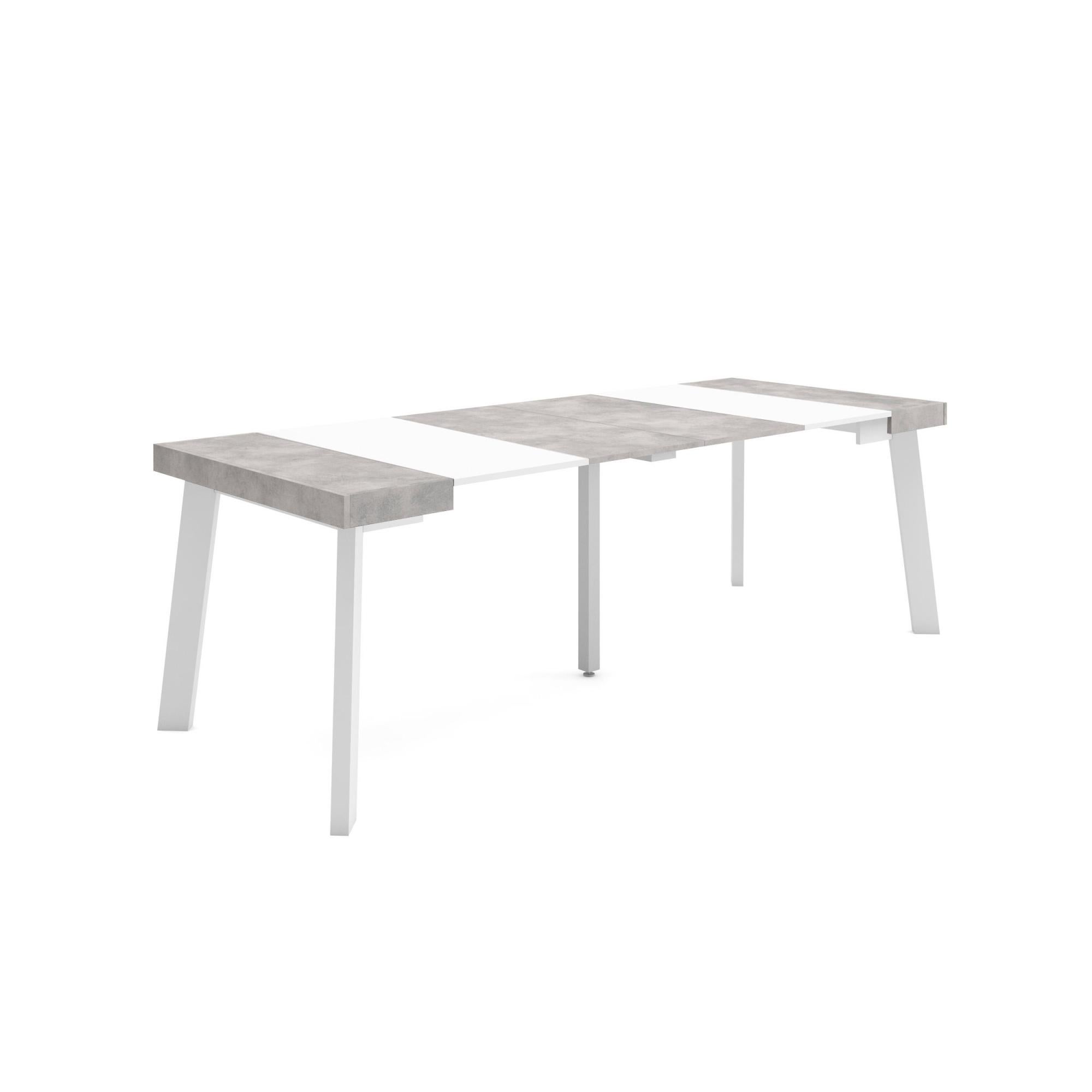 Table console extensible, 220, Pour 10 personnes, Pieds en bois, Blanc ...