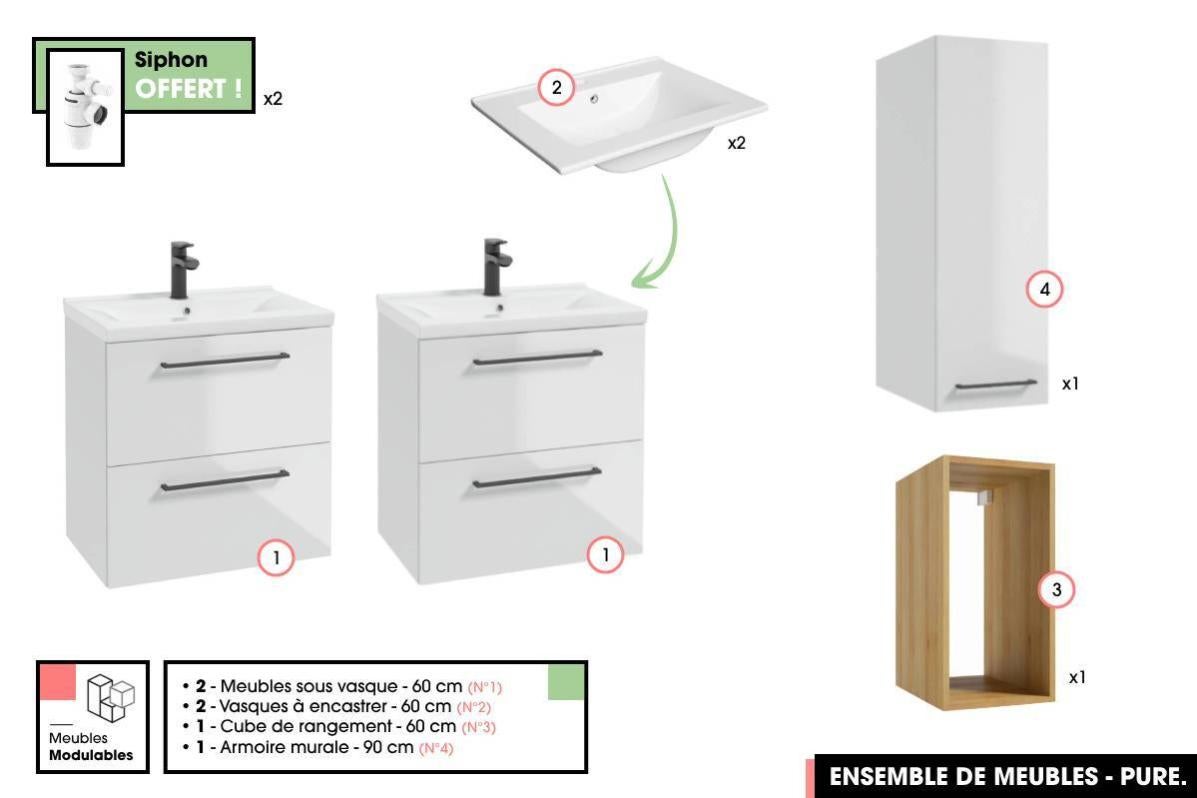 Set bagno completo - Mobili - Guardaroba - Cubo - Lavabi e Sifoni ...
