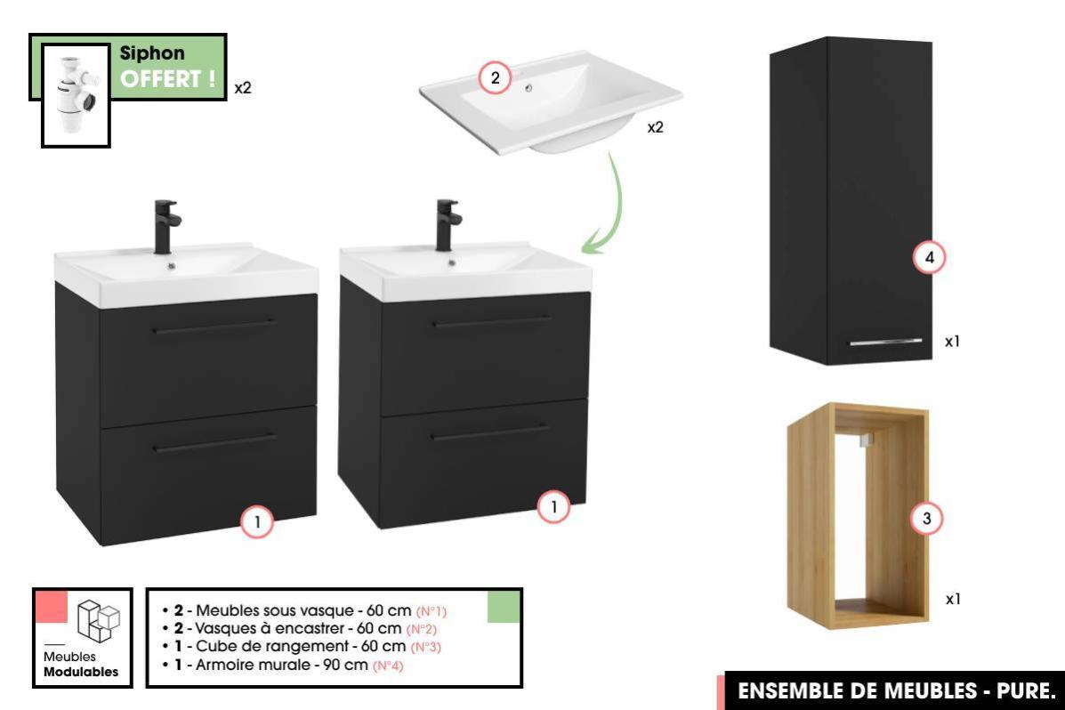 Set bagno completo - Mobili - Guardaroba - Cubo - Lavabi e Sifoni ...