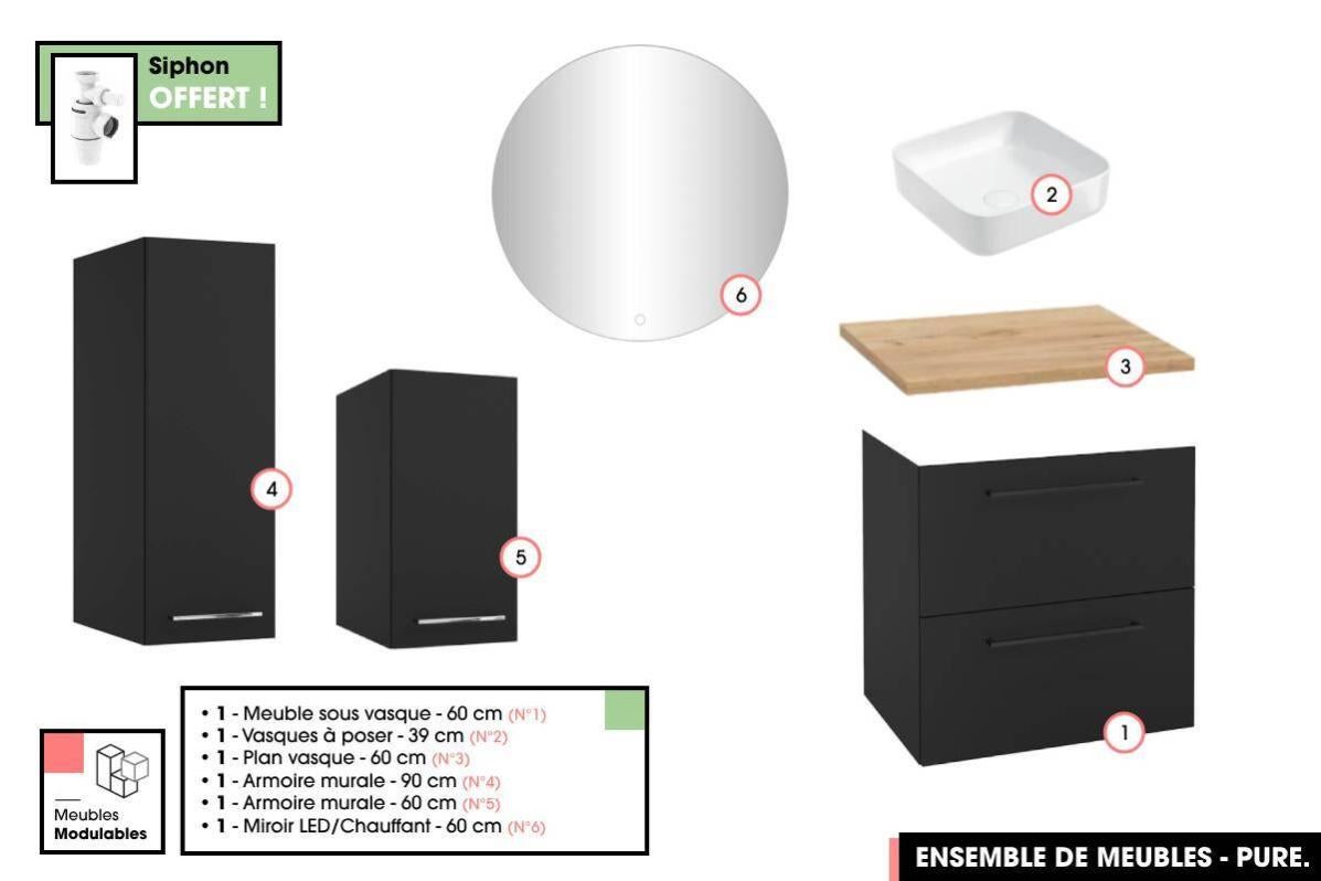 Set bagno completo - Mobili - Armadi - Specchio - Lavabo e Sifone ...