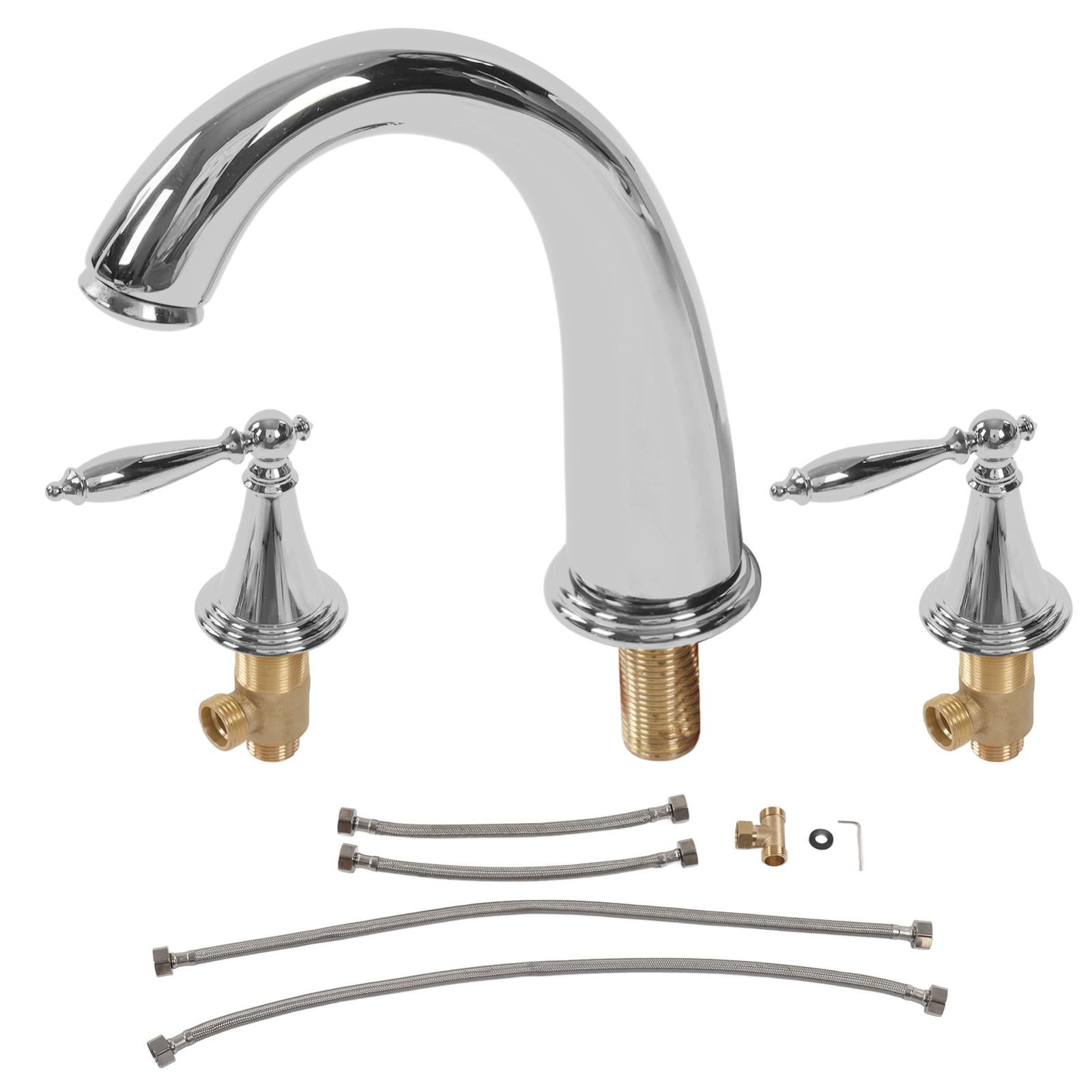 Robinet avec double poignée, robinet de lavabo en cuivre complet à ...