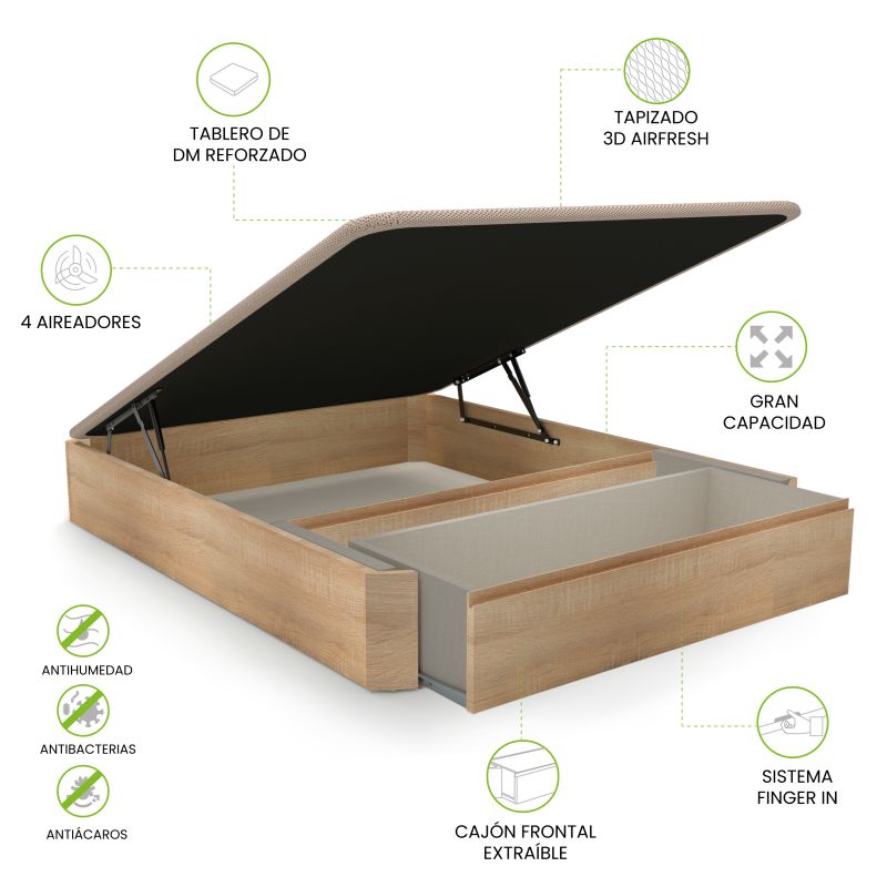 Canapé 150x190 Luxury Max 3D Cambrian Roble 150x190 cm | Leroy Merlin