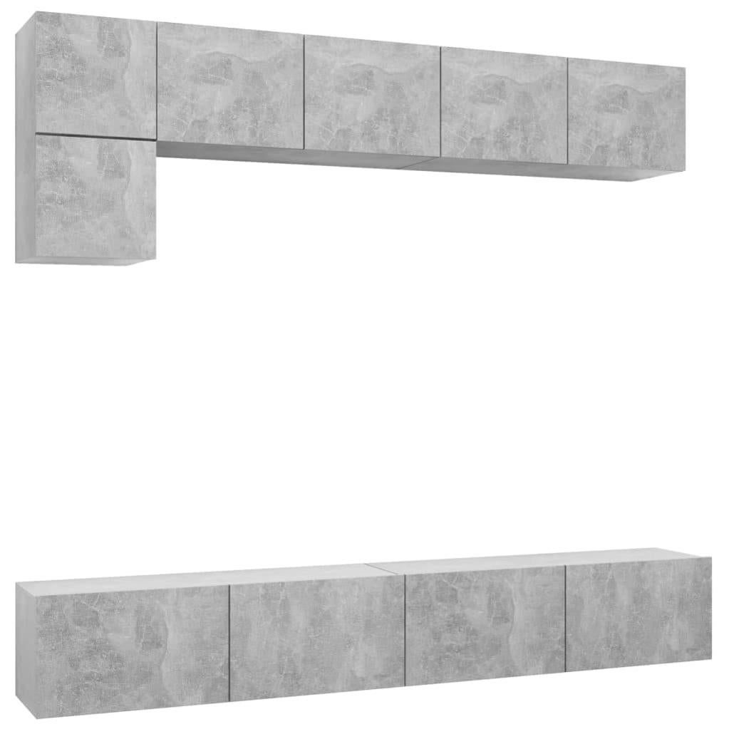 Set mobile TV 5 pz. Truciolato grigio cemento | Leroy Merlin
