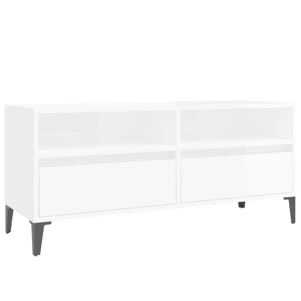 Móvel de TV branco brilhante 100x34,5x44,5 cm madeira projetada | Leroy ...
