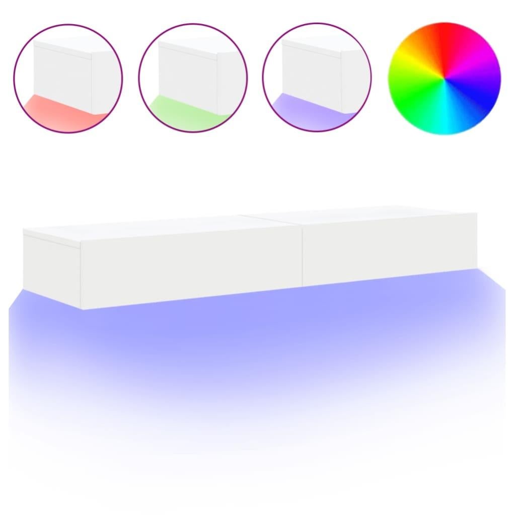 Mueble TV con iluminación LED 2 piezas blanco 60x35x15,5 cm | Leroy Merlin