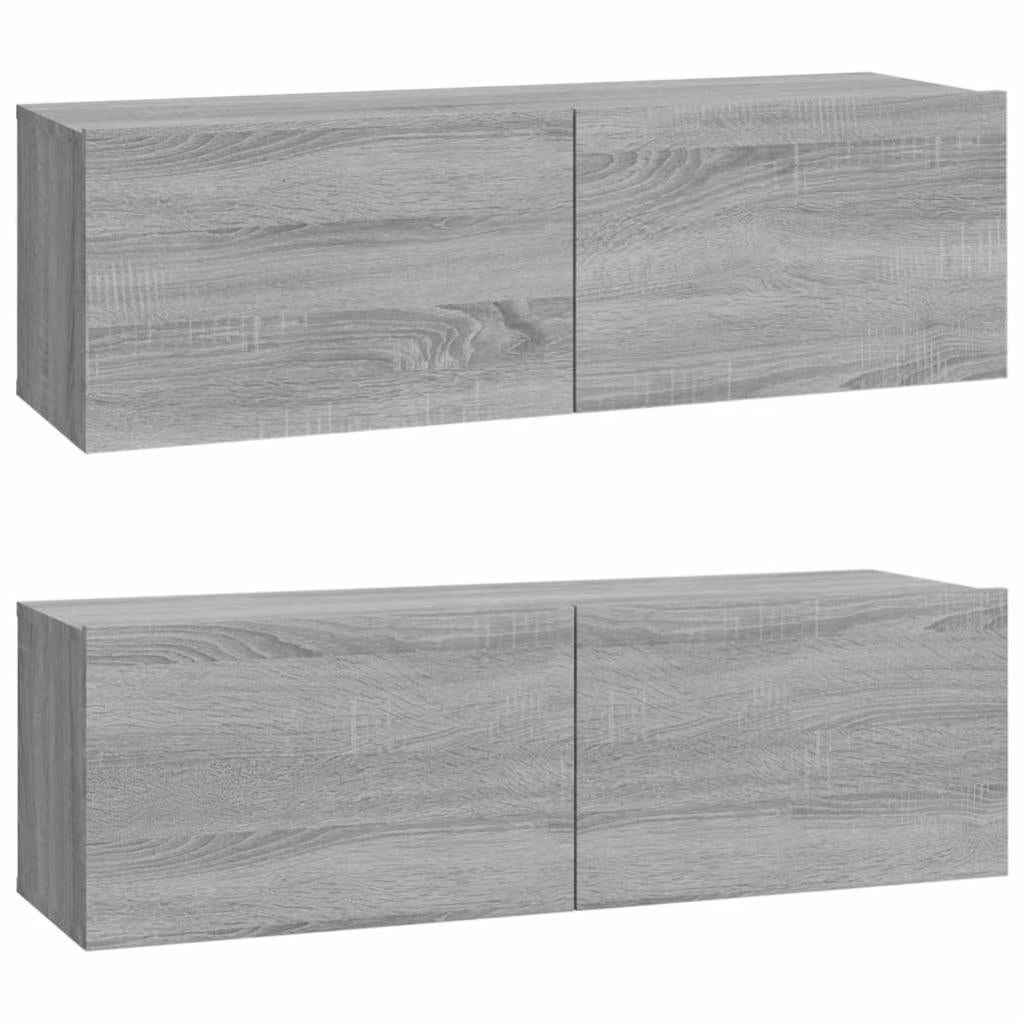 Mobile TV 2 pz Sonoma grigio 100x30x30 cm MDF | Leroy Merlin