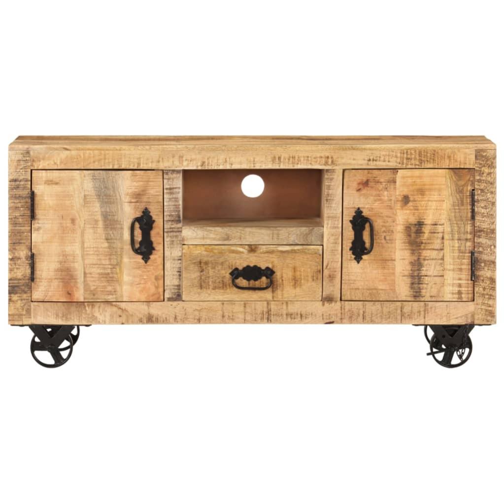 Meuble TV Bois de manguier brut 110x30x50 cm | Leroy Merlin