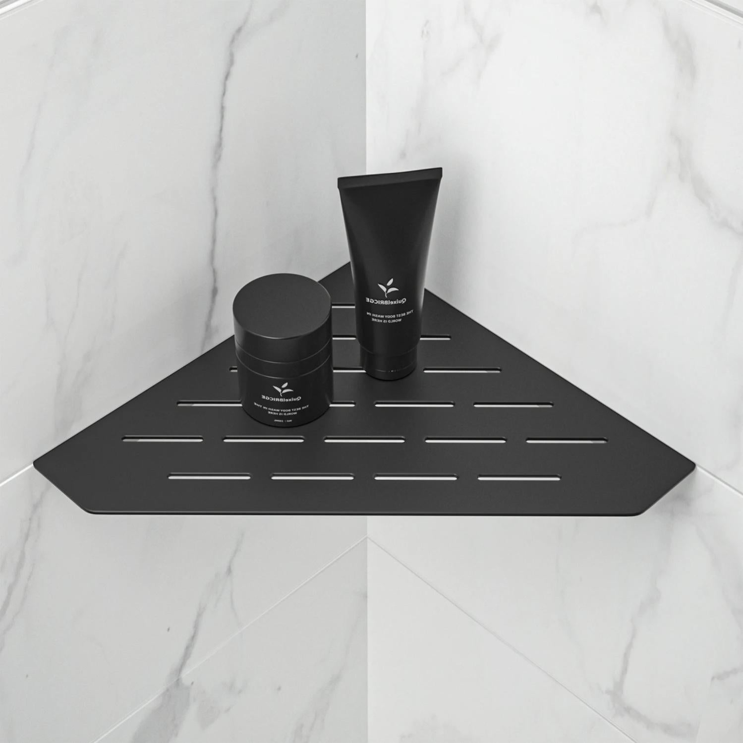 Tablette d'angle murale de douche CORNER BATH - Noir mat | Leroy Merlin