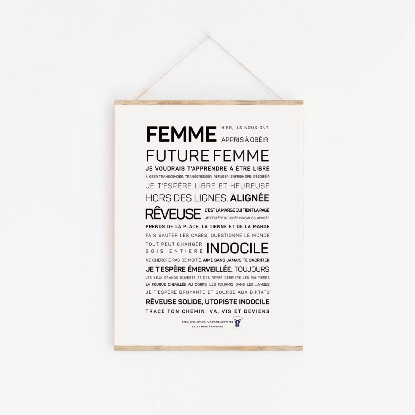 Affiche imprimée A3 "Femme, future femme - Parisianavores" (Poster) 29. ...