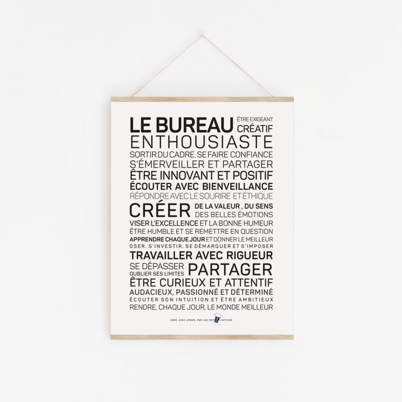 Affiche imprimée A4 "Travail" (Poster) 21 x 29.7 cm avec support en ...