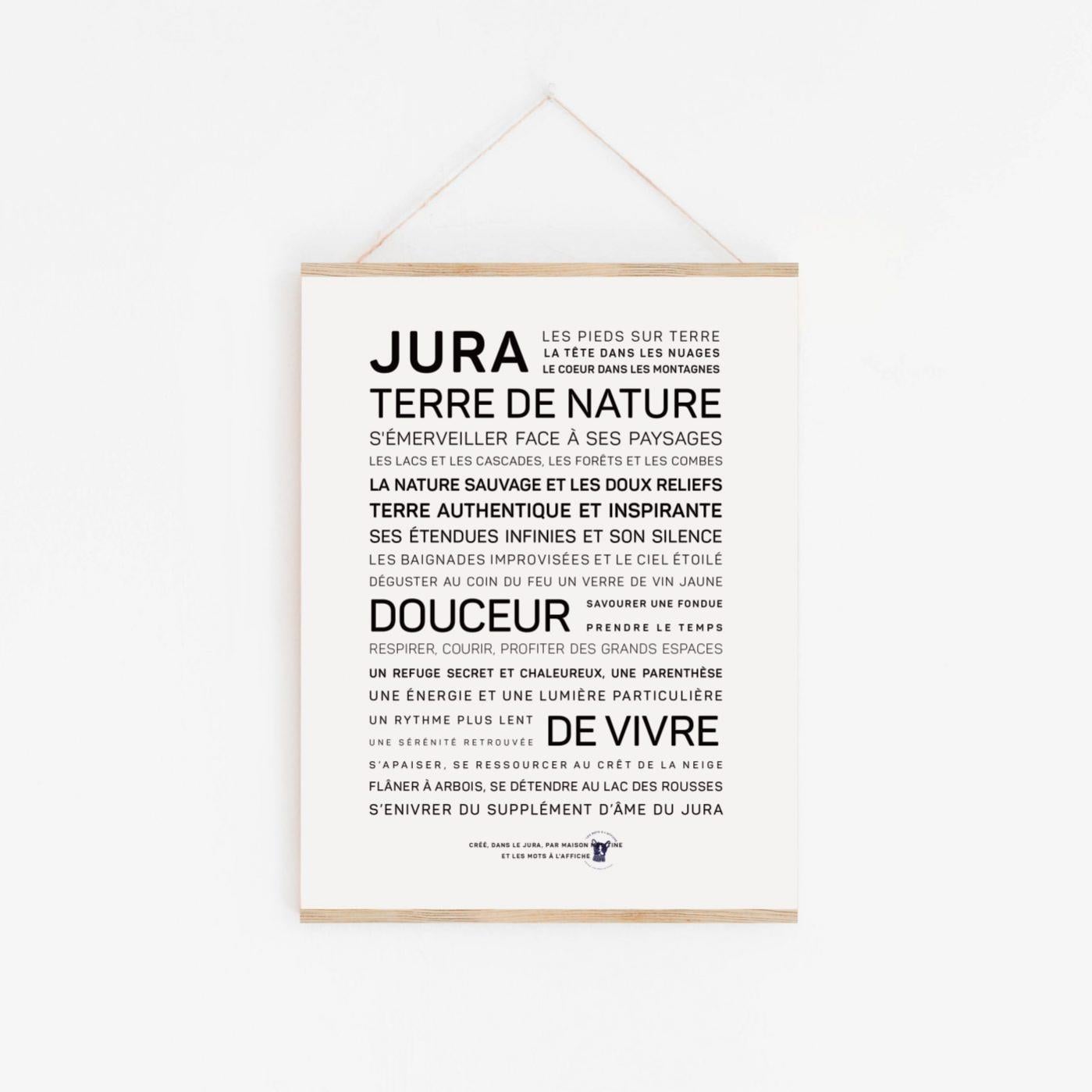 Affiche imprimée A2 "Jura" (Poster) 42 x 59.4 cm avec suspension en ...