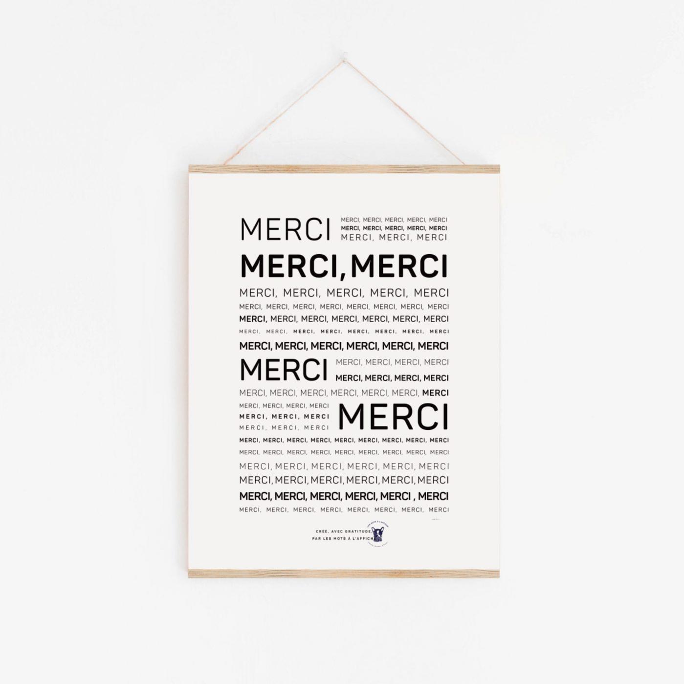 Affiche imprimée A3 "Mantra : Merci" (Poster) 29.7 x 42 cm avec ...