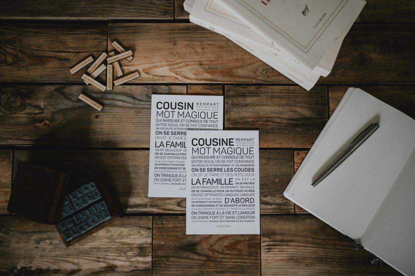 Affiche imprimée A3 "Cousin" (Poster) 29.7 x 42 cm avec suspension en ...