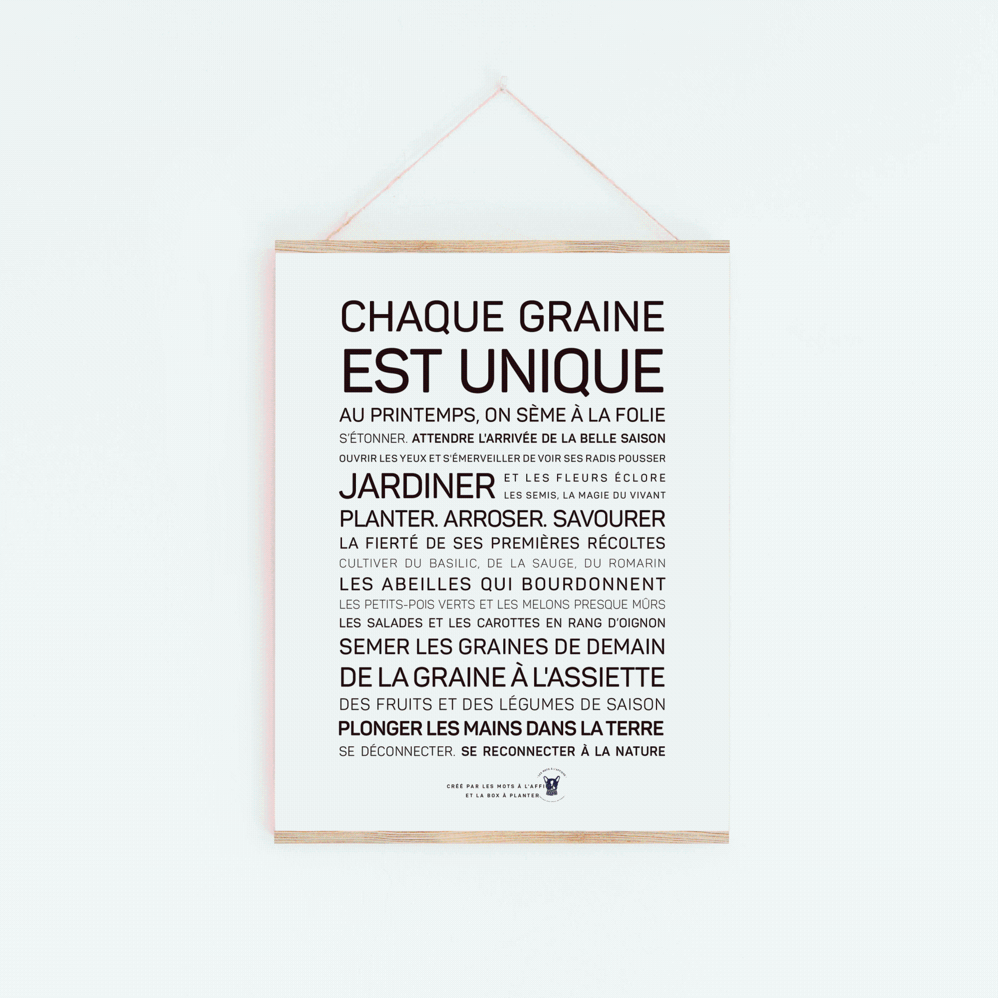 Affiche imprimée A2 "Chaque graine est unique" (Poster) 42 x 59.4 cm ...