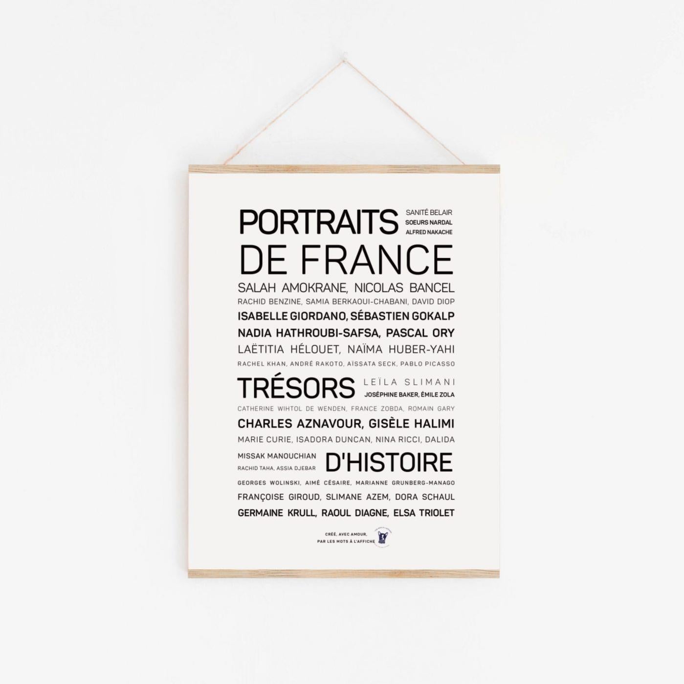 Affiche imprimée A2 "Portraits de France" (Poster) 42 x 59.4 cm avec ...