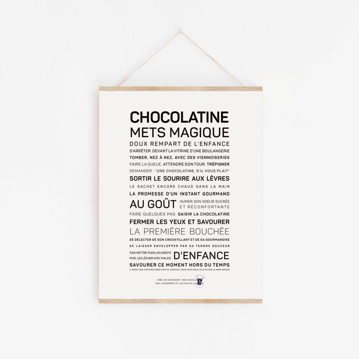 Affiche imprimée A5 "Chocolatine" (Poster) 14.8 x 21 cm avec support en ...