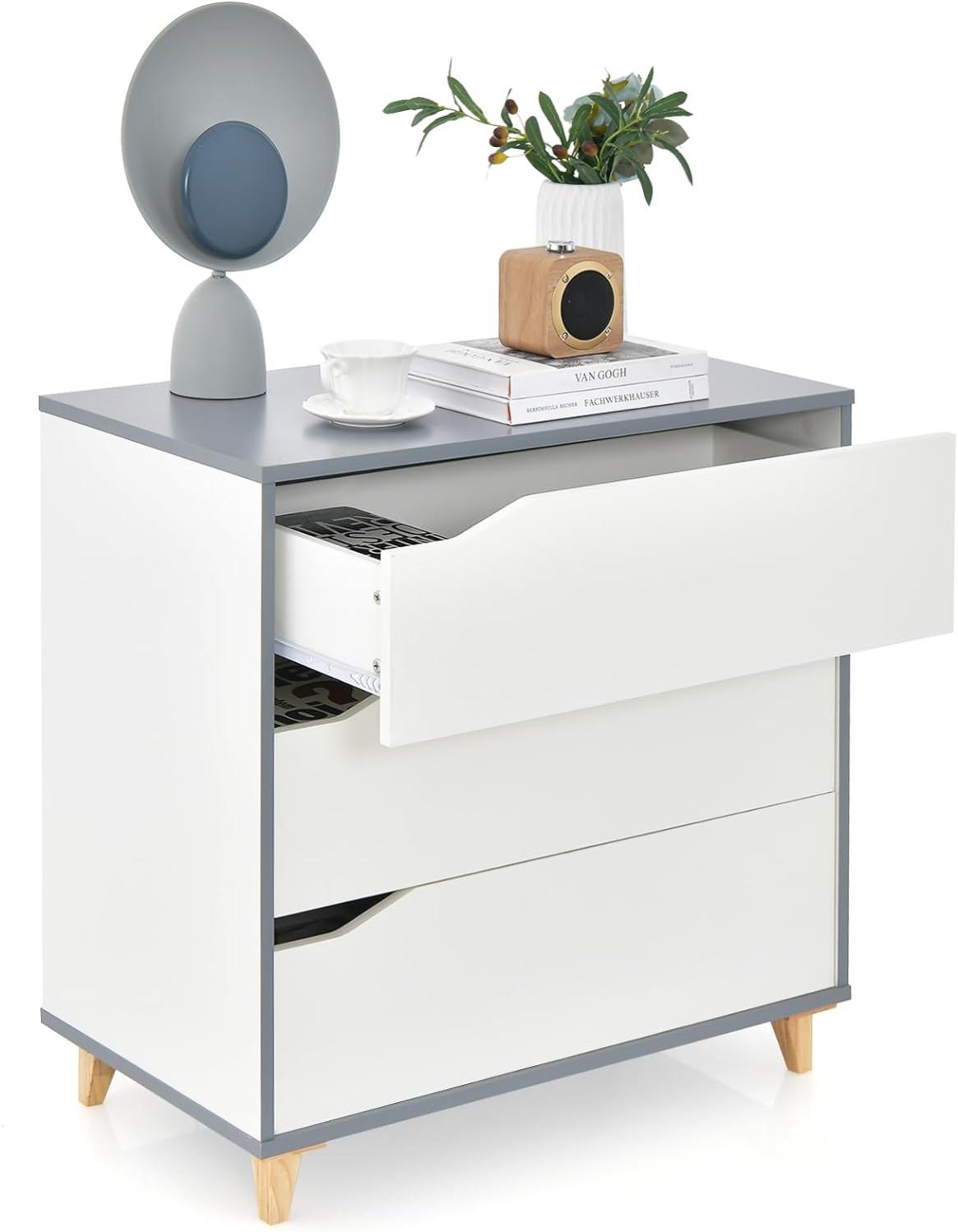 Commode Chambre 3 Tiroirs, Commode Chambre Adulte Enfant, Chiffonnier ...