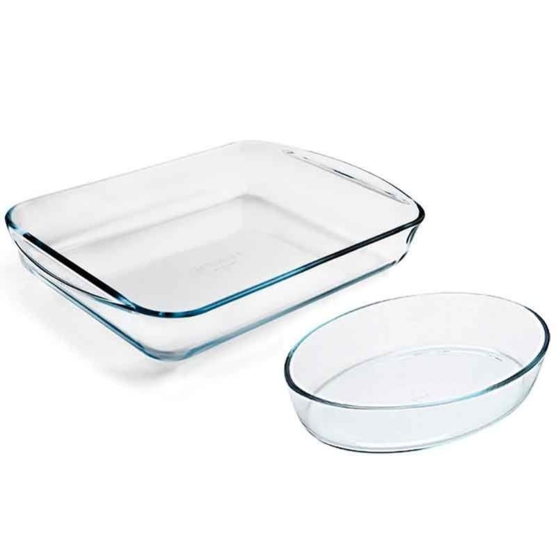 Set de 2 fuentes para horno Essentials Pyrex rectangular+ovalada 2L/3 ...