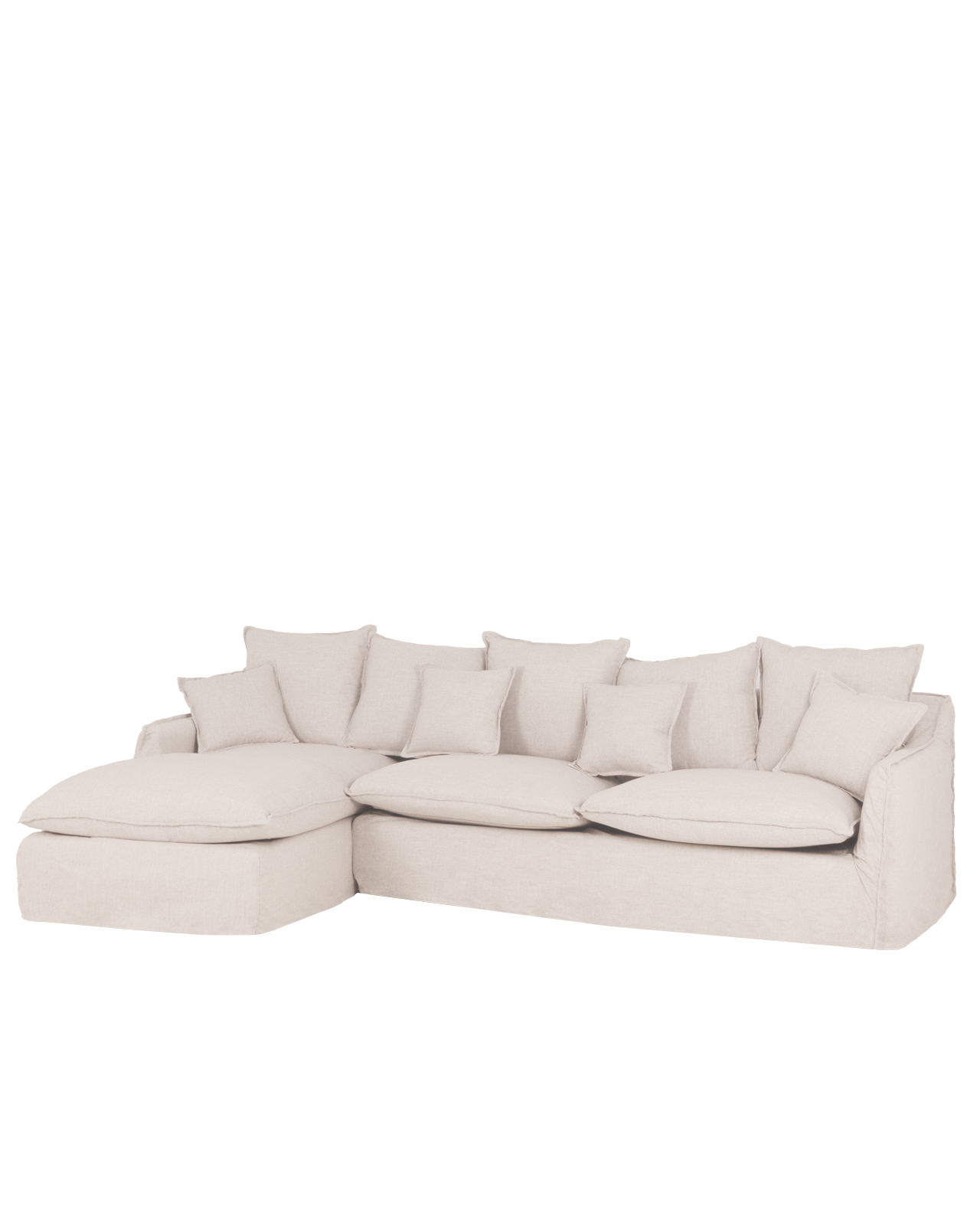 Sofá con chaise longue izquierdo desenfundable blanco 3 plazas | Leroy ...