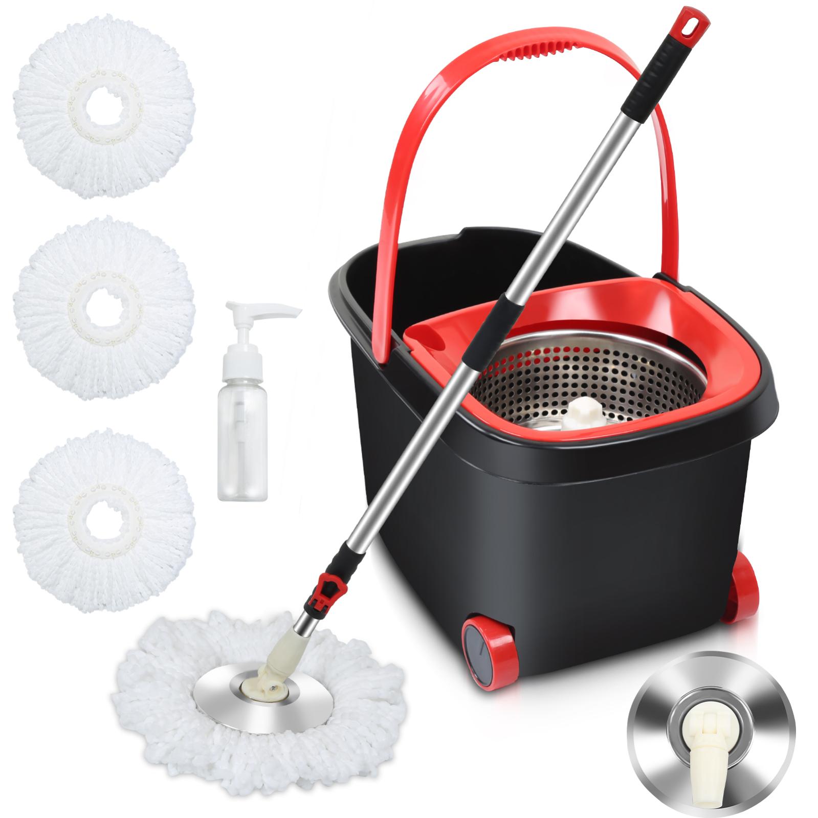 Serpillière Ensemble vadrouille essuie-sol turbo avec 3 pièces de tapis ...