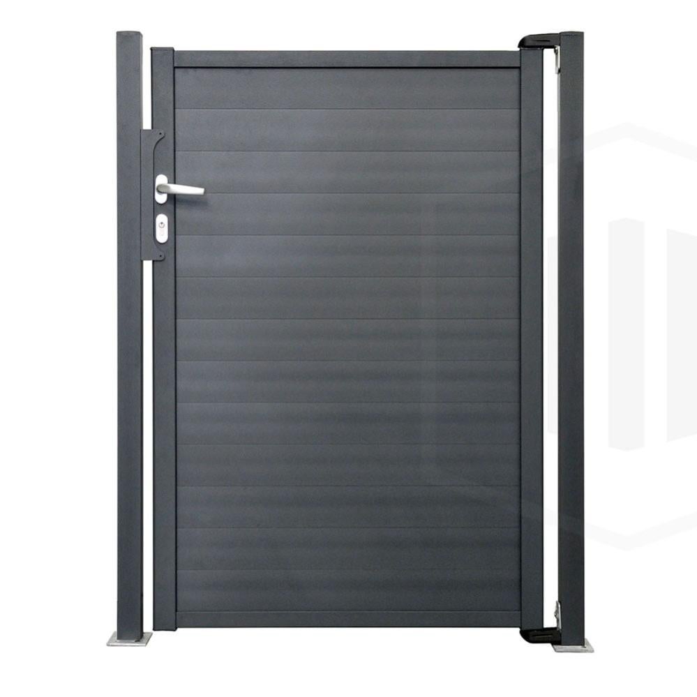 Portillon aluminium plein Haut 140 x Larg 100 cm - gris 7016 - Vendu ...