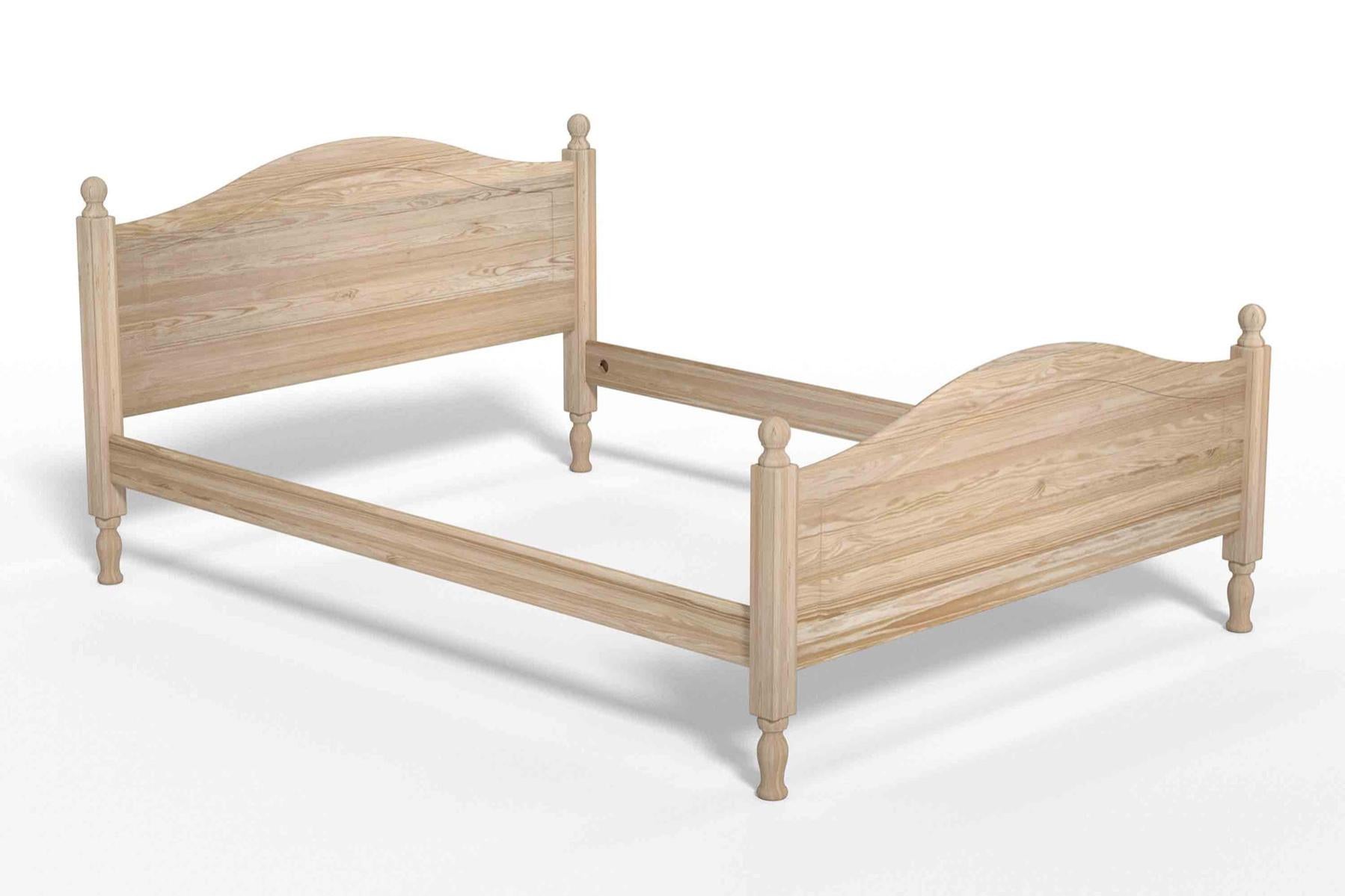 Lit romantique en bois massif DUCIE BOIS NATUREL | Leroy Merlin