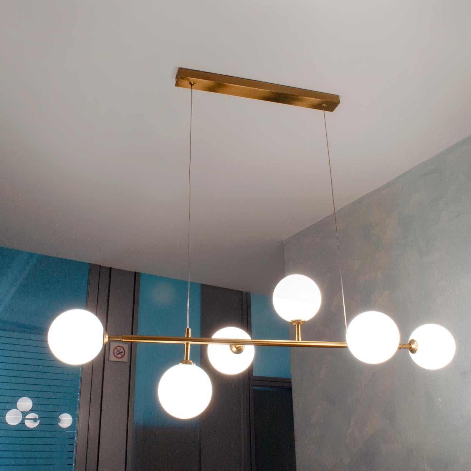 Lampadario moderno luce pendente in bronzo dorato 6 lampade attacco G9 ...