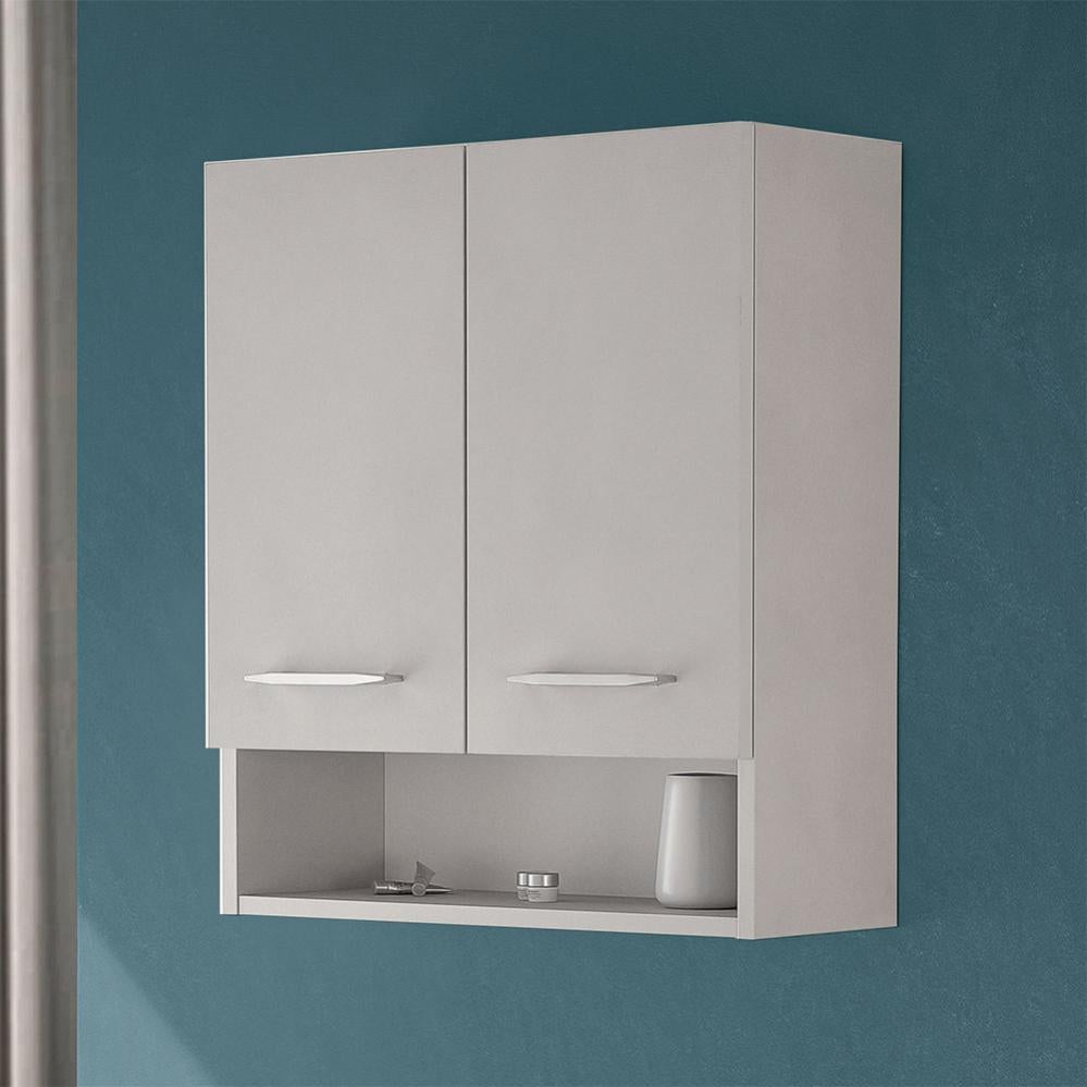 Pensile bagno sospeso 60 cm grigio calce ante soft-close e vano Moon ...