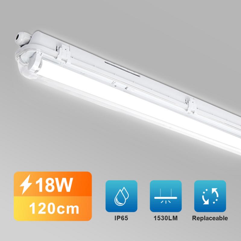 Lampe LED pour locaux humides Cave Lampe d'atelier Lampe à vasque pour locaux humides 120cm ...