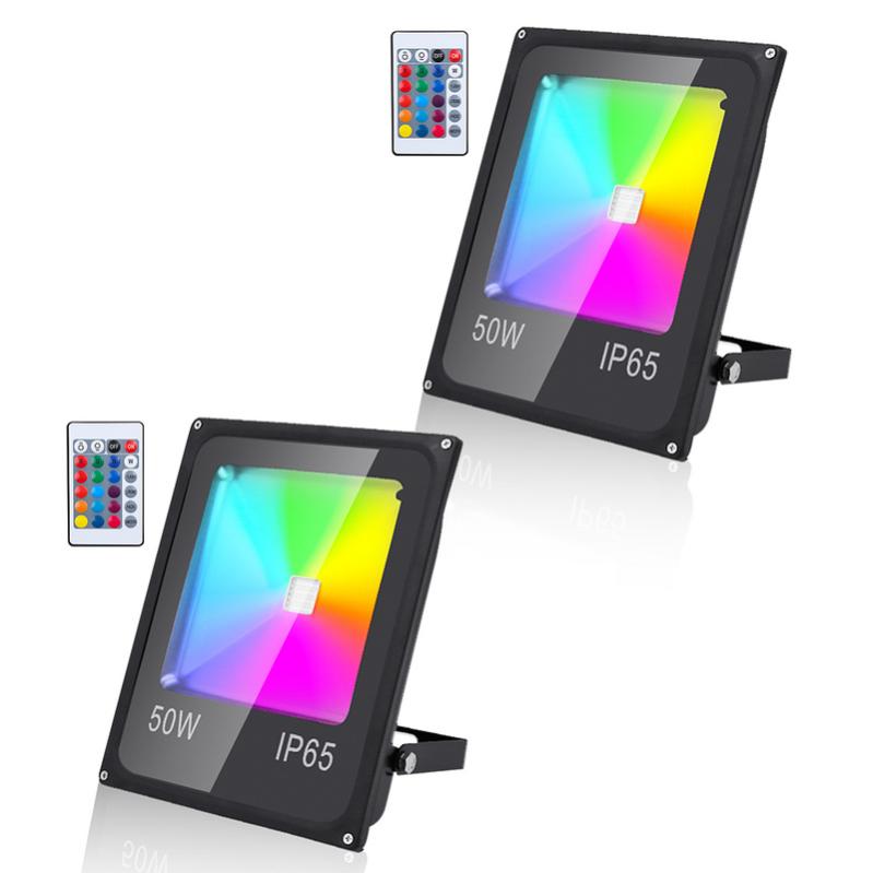 Projecteur à LED RGB 16 Couleurs RGB Projecteur LED Exterieur Eclairage ...