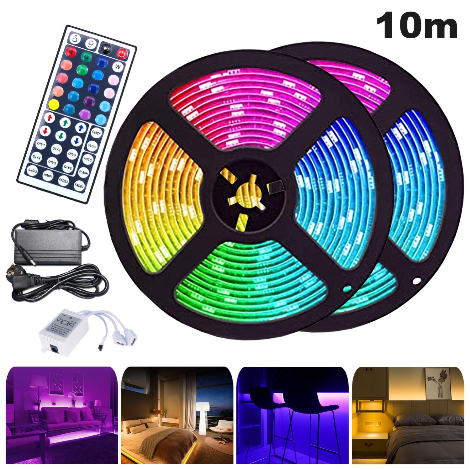 10M bande LED, Bande Ruban LED RGB 5050 SMD, bande LED 60 LEDs, bande ...