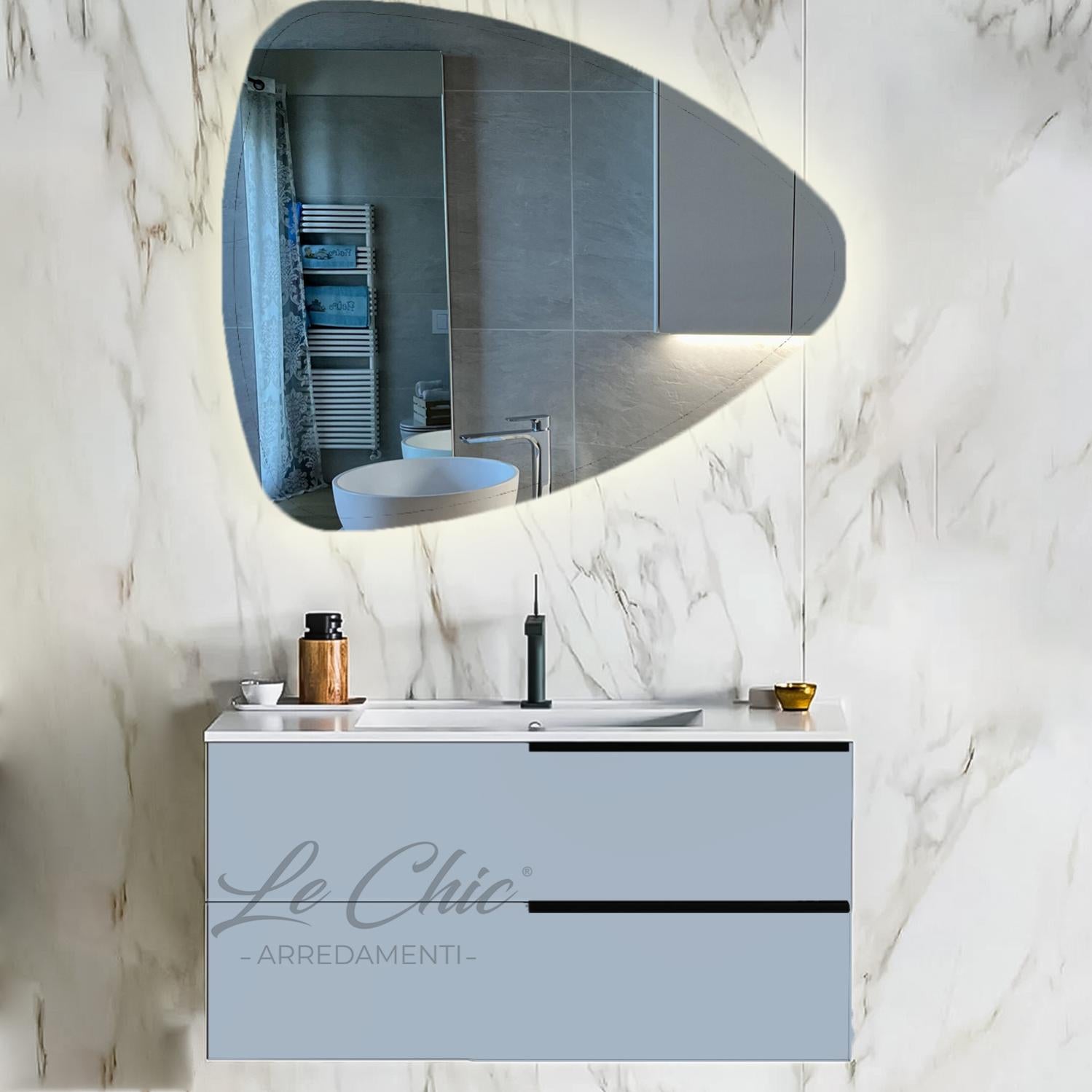 Mobile bagno moderno UrbanSerenity azzurro polvere - 100 cm | Leroy Merlin