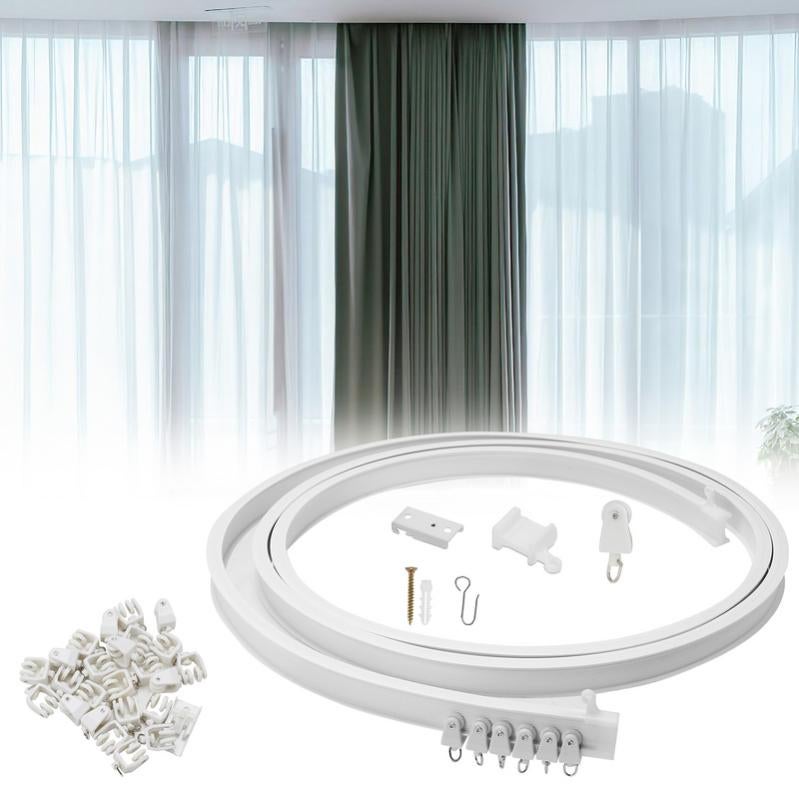 Kit de Rail de Rideau Plafond Pliable, 5M Rail de Rideau Flexible avec ...