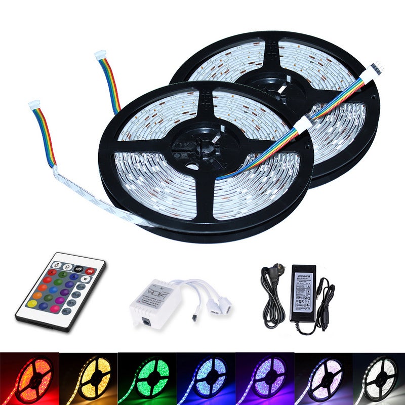 10m Ensemble de bande LED, bande LED RGB 5050 SMD, bande LED 30 LED ... 10m Ensemble de bande LED, bande LED RGB 5050 SMD, bande LED 30 LED ...