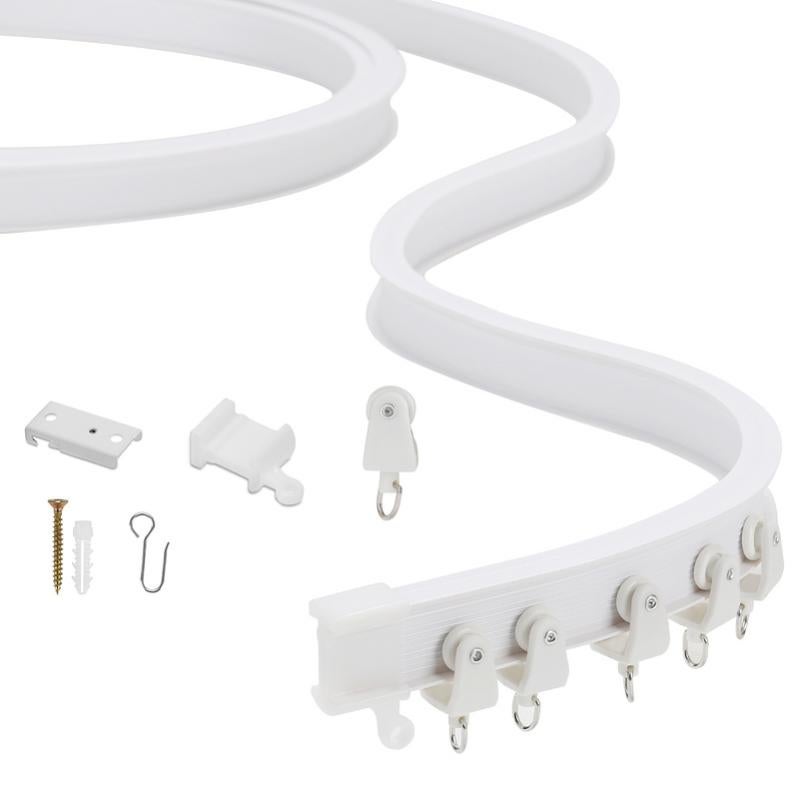 Kit de Rail de Rideau Plafond Pliable, 3M Rail de Rideau Flexible avec ...