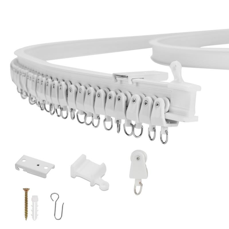 Kit de Rail de Rideau Plafond Pliable, 3M Rail de Rideau Flexible avec ...