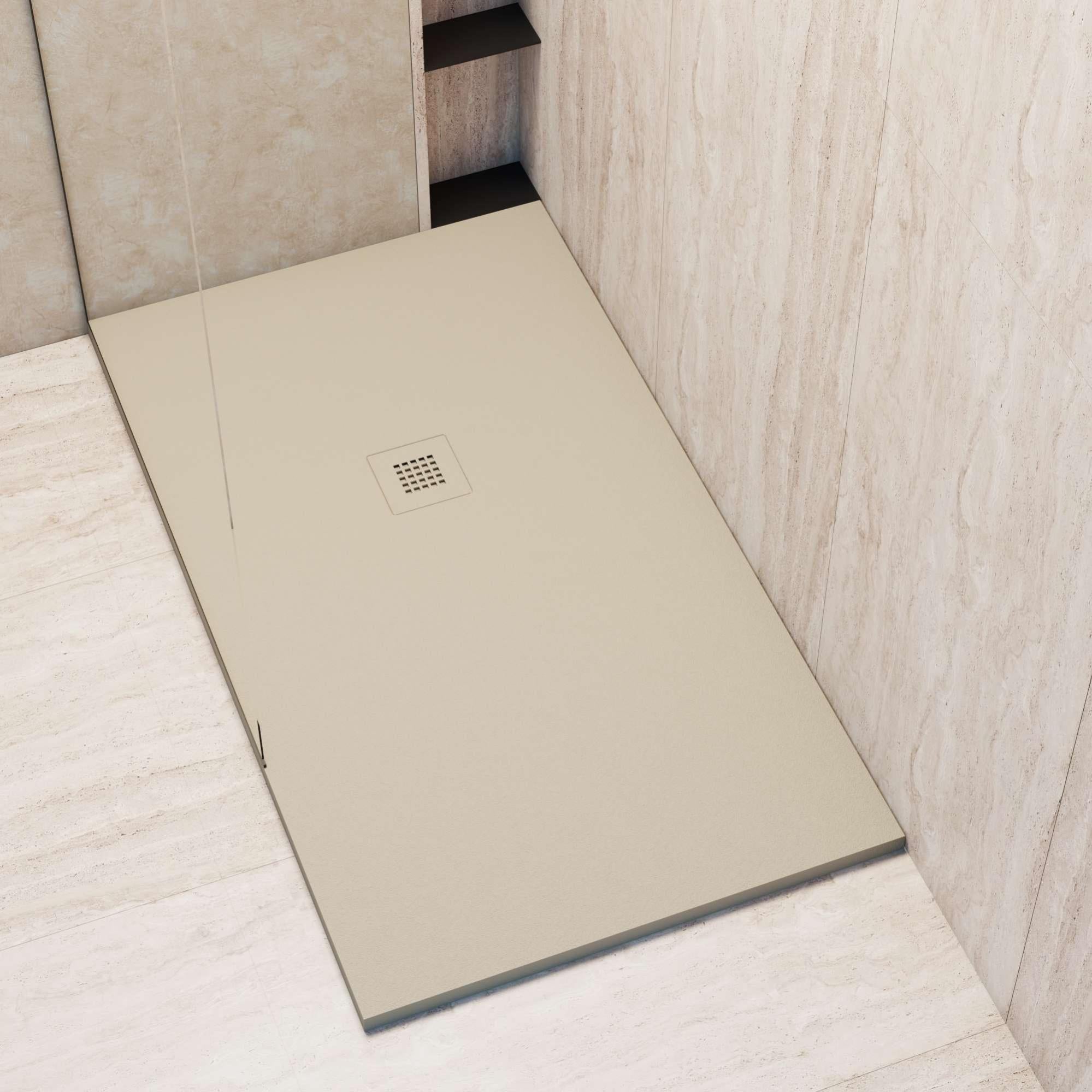 Plato de ducha POALGI - 70x100 cm - Perla - Serie Hos's - Extraplano y ...