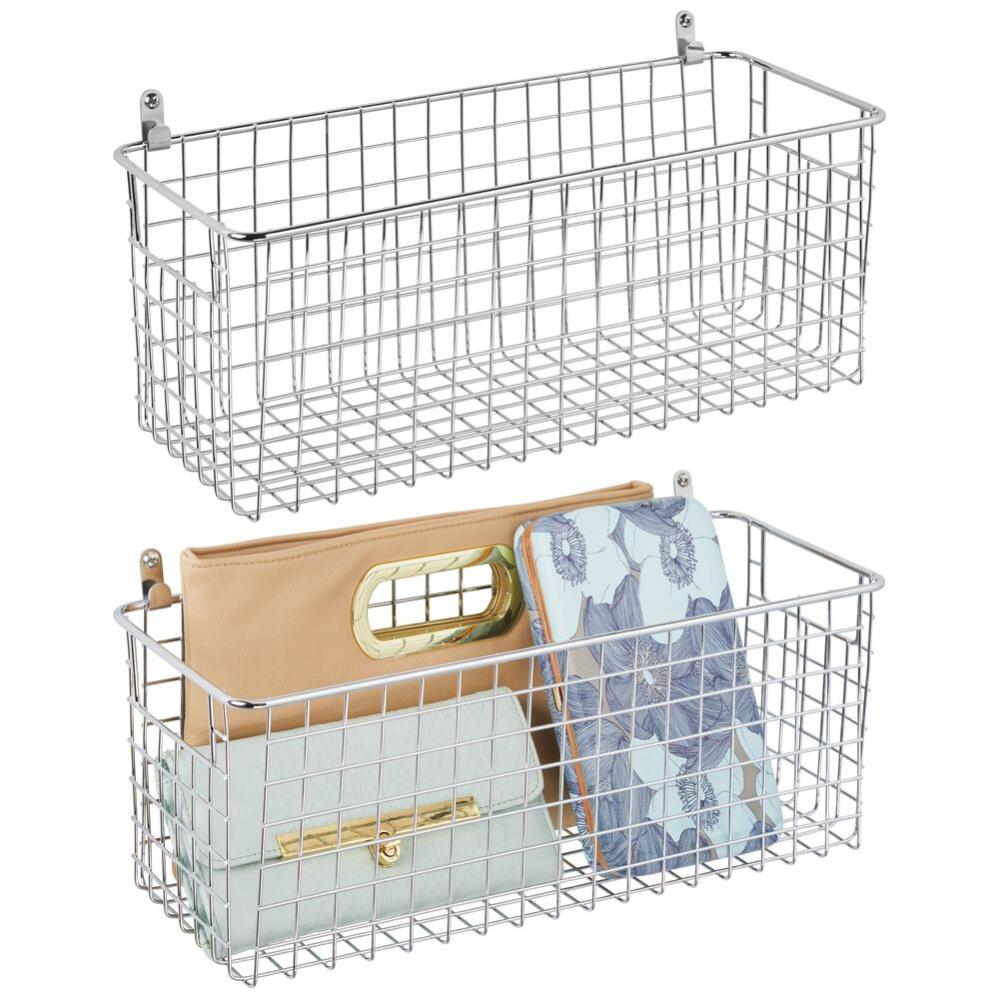 MDesign Paniers de rangement suspendus en métal, 2 paquets, chrome ...