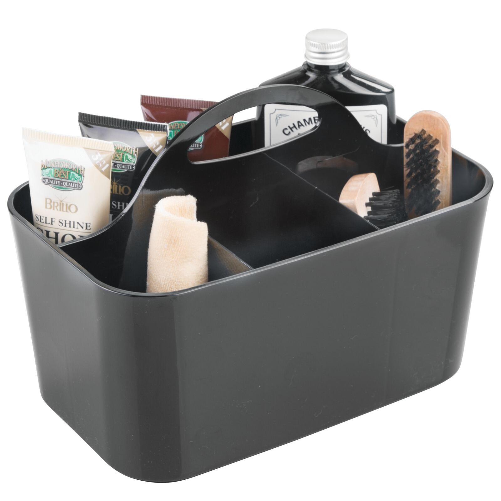 MDesign Shoe Care Portable Organizer Caddy with Handle - Noir | Leroy ...