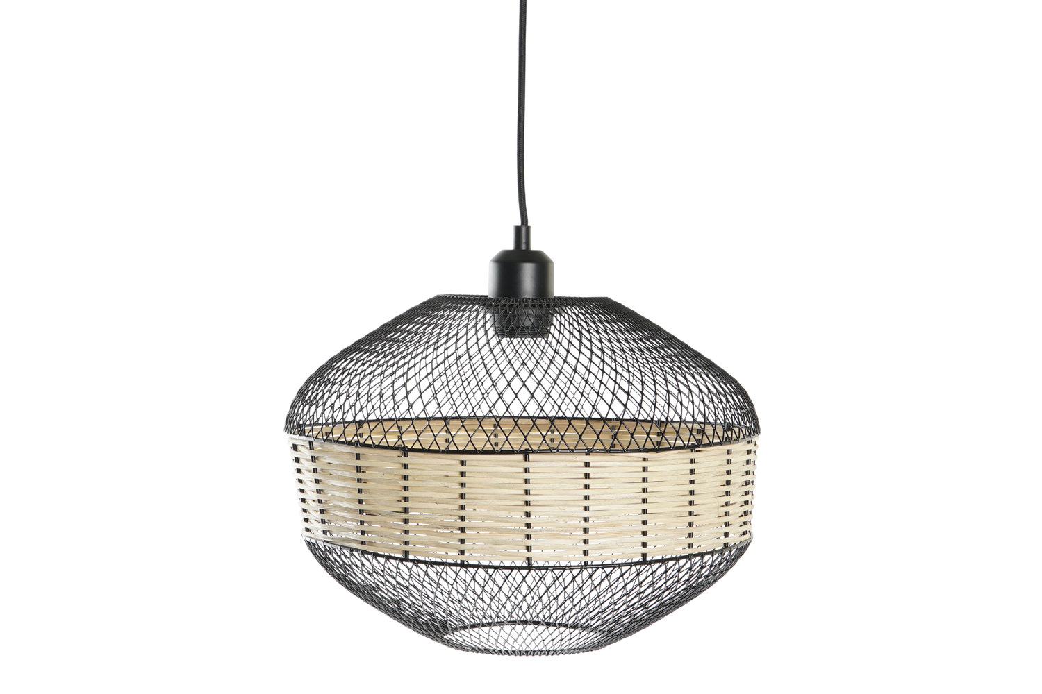 Lampara Techo Metal Ratan 31X31X27 Negro | Leroy Merlin