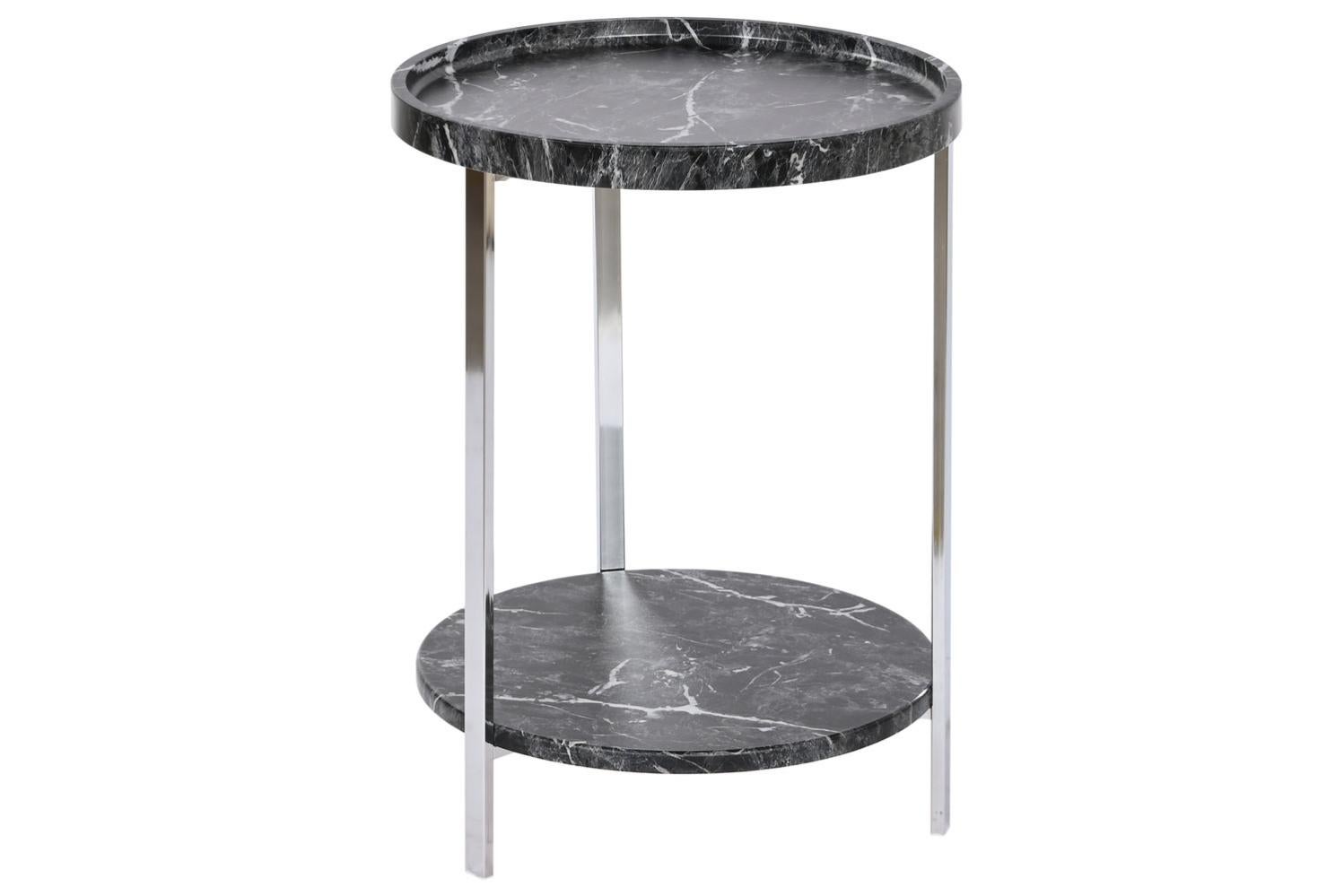 Table d'Appoint Mdf Inox 40x40x53 Simil Marbre | Leroy Merlin