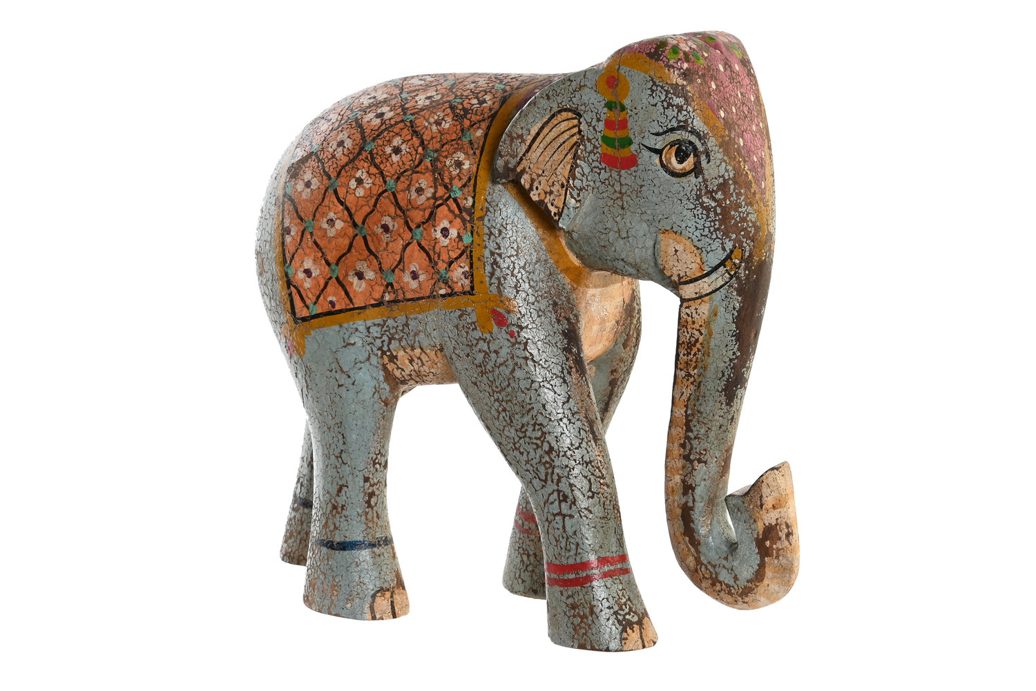 Figurine Mango 29x12x26 éléphant bleu vieilli | Leroy Merlin