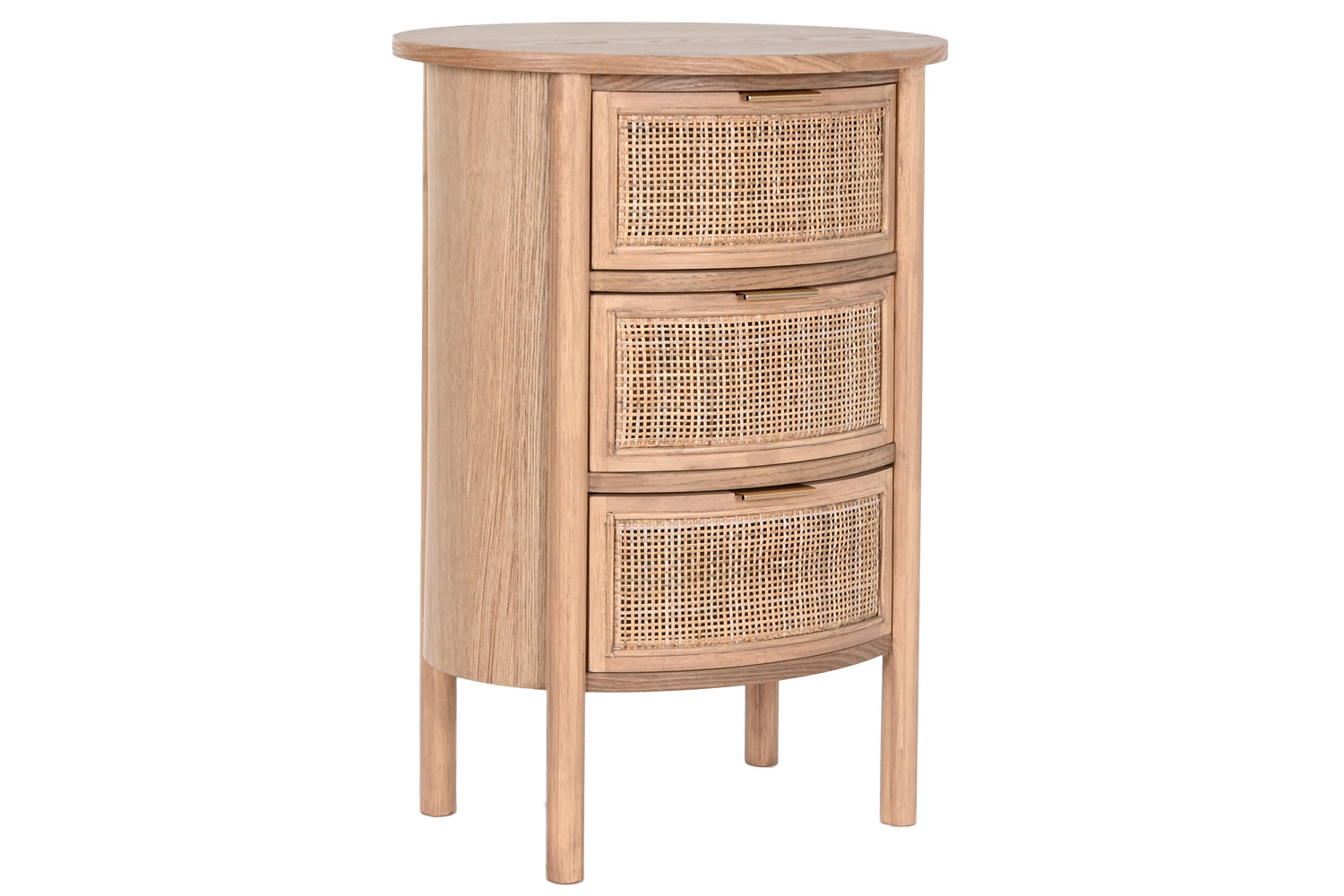 Table de nuit en rotin et hévéa 48x35x66, 3 tiroirs, | Leroy Merlin