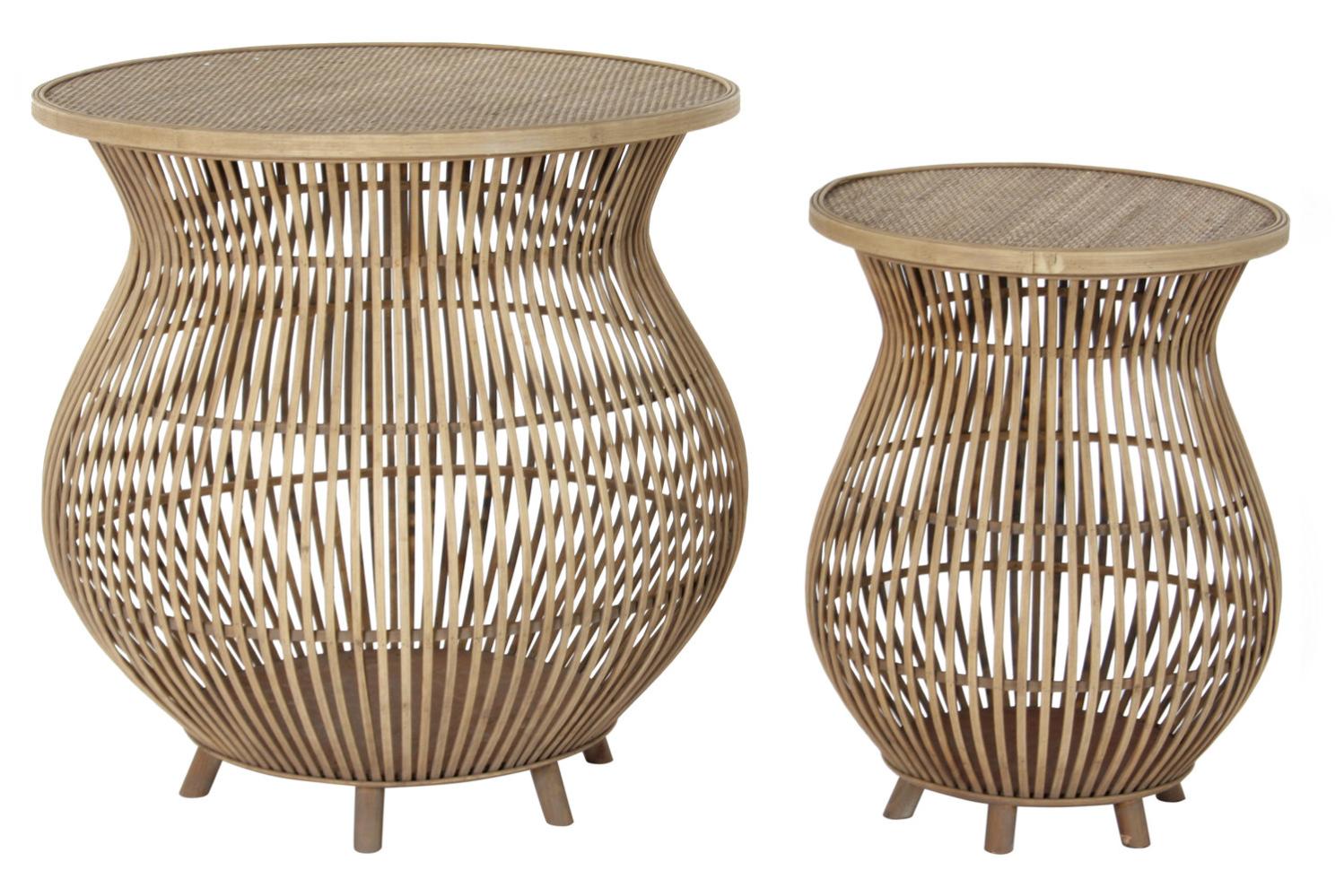 Set tavolini 2 Ratan 61X61X64 41X54 Naturale | Leroy Merlin