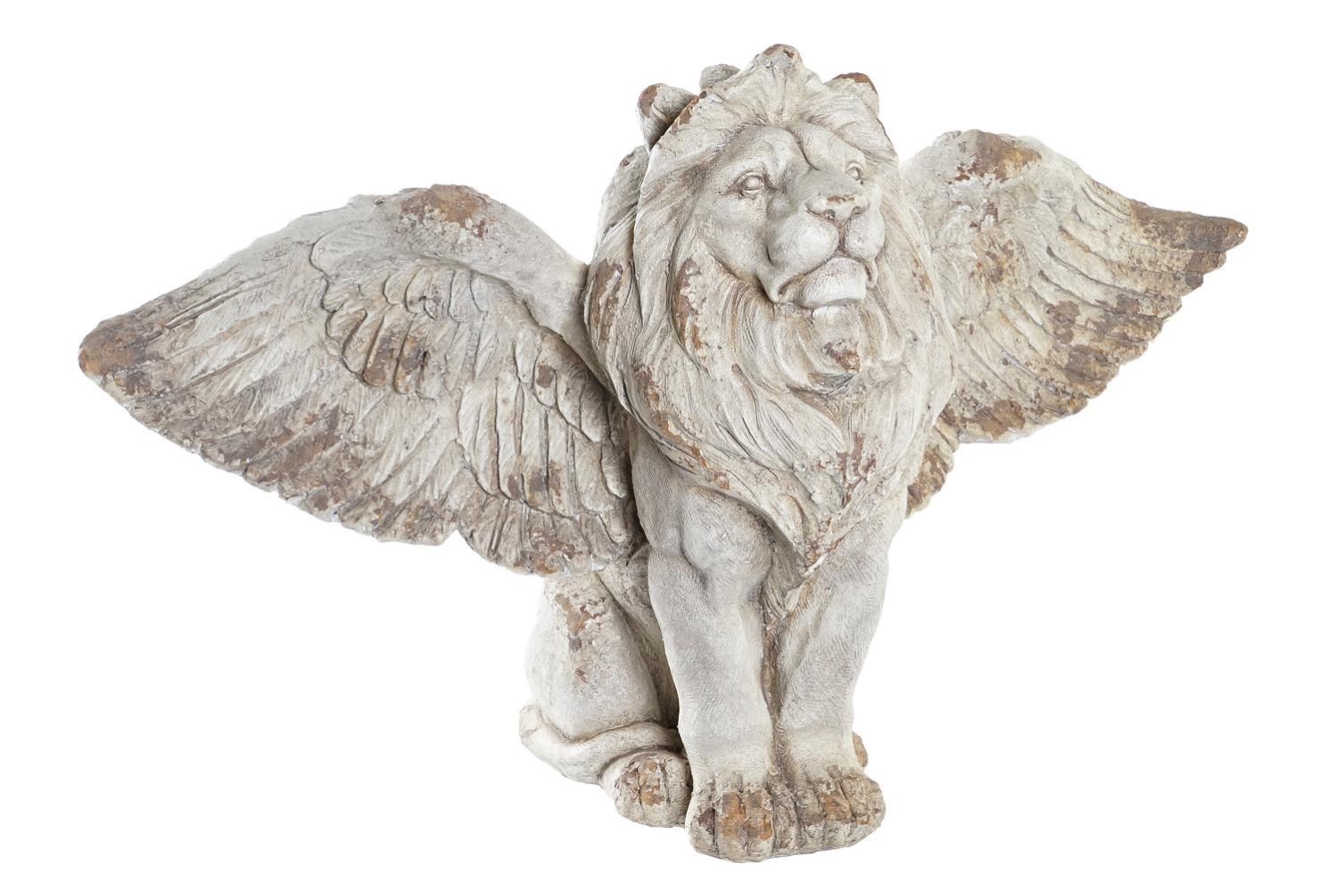 Figurine Magnésia 97x48x62 Lion Ailé Vieilli | Leroy Merlin