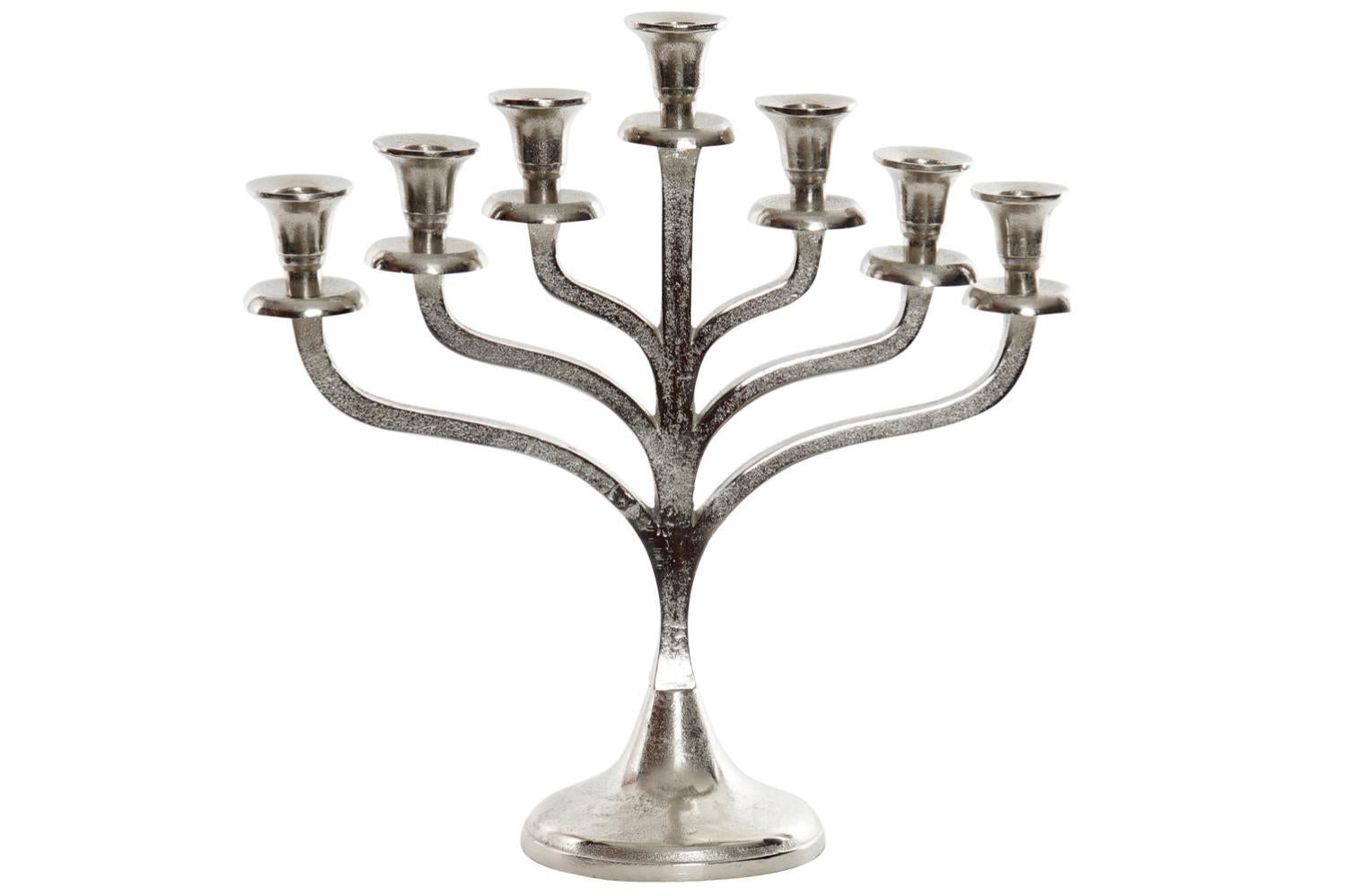 Candelabro Aluminio 38X10X38 7 Velas Plateado | Leroy Merlin