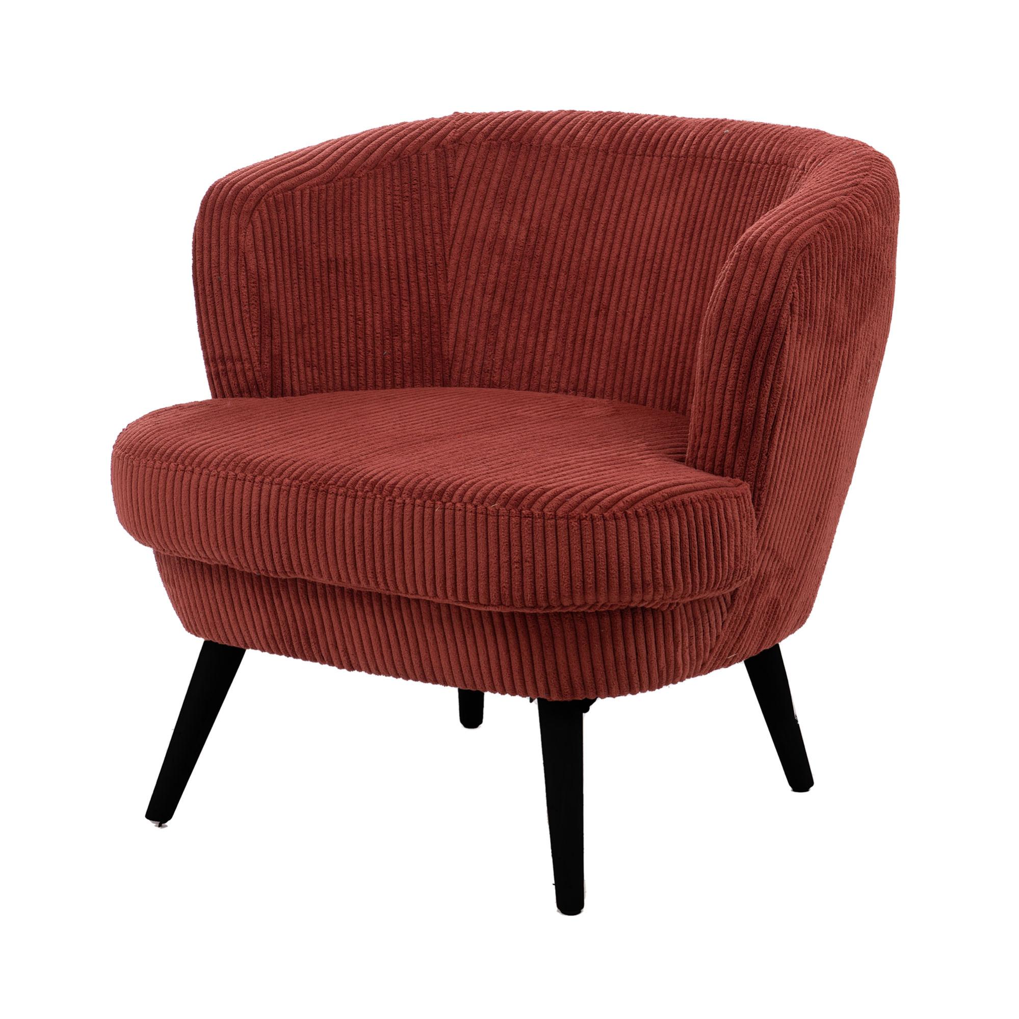 Fauteuil 68x49x67 cm en velours côtelé terracotta - VINTY | Leroy Merlin