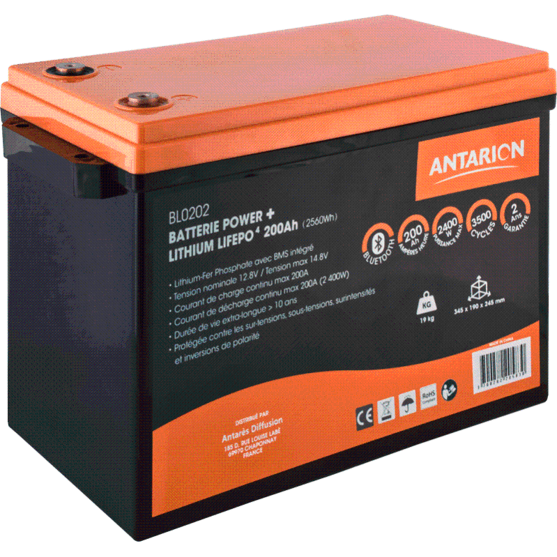 Batterie lithium 200Ah POWER+ Antarion Bluetooth | Leroy Merlin